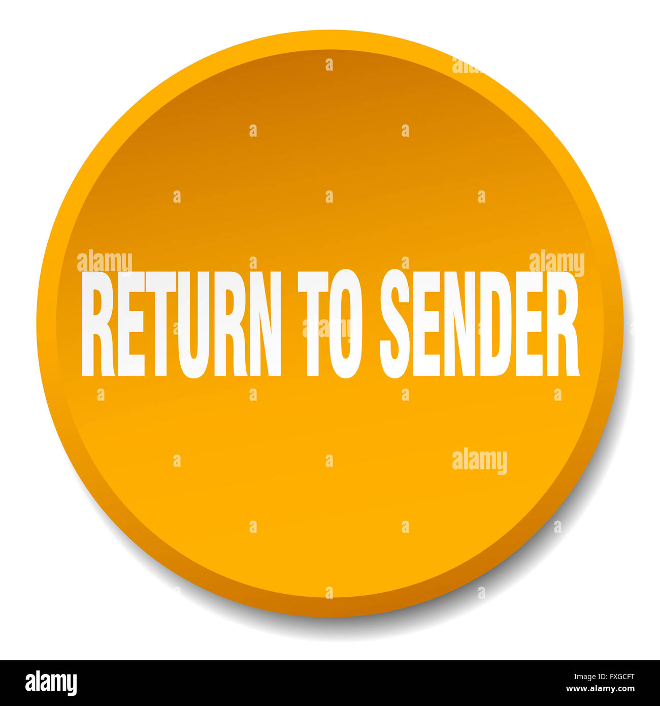 return to sender orange round flat isolated push button Stock Photo - Alamy