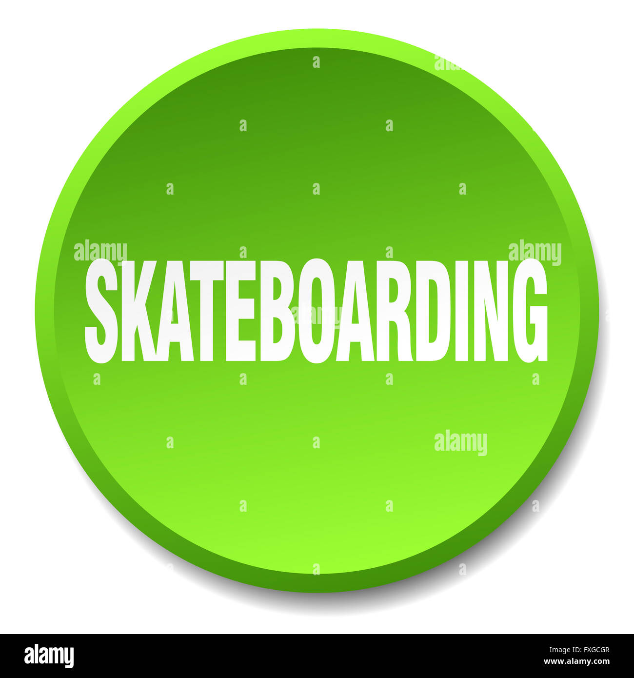 skateboarding green round flat isolated push button Stock Photo - Alamy