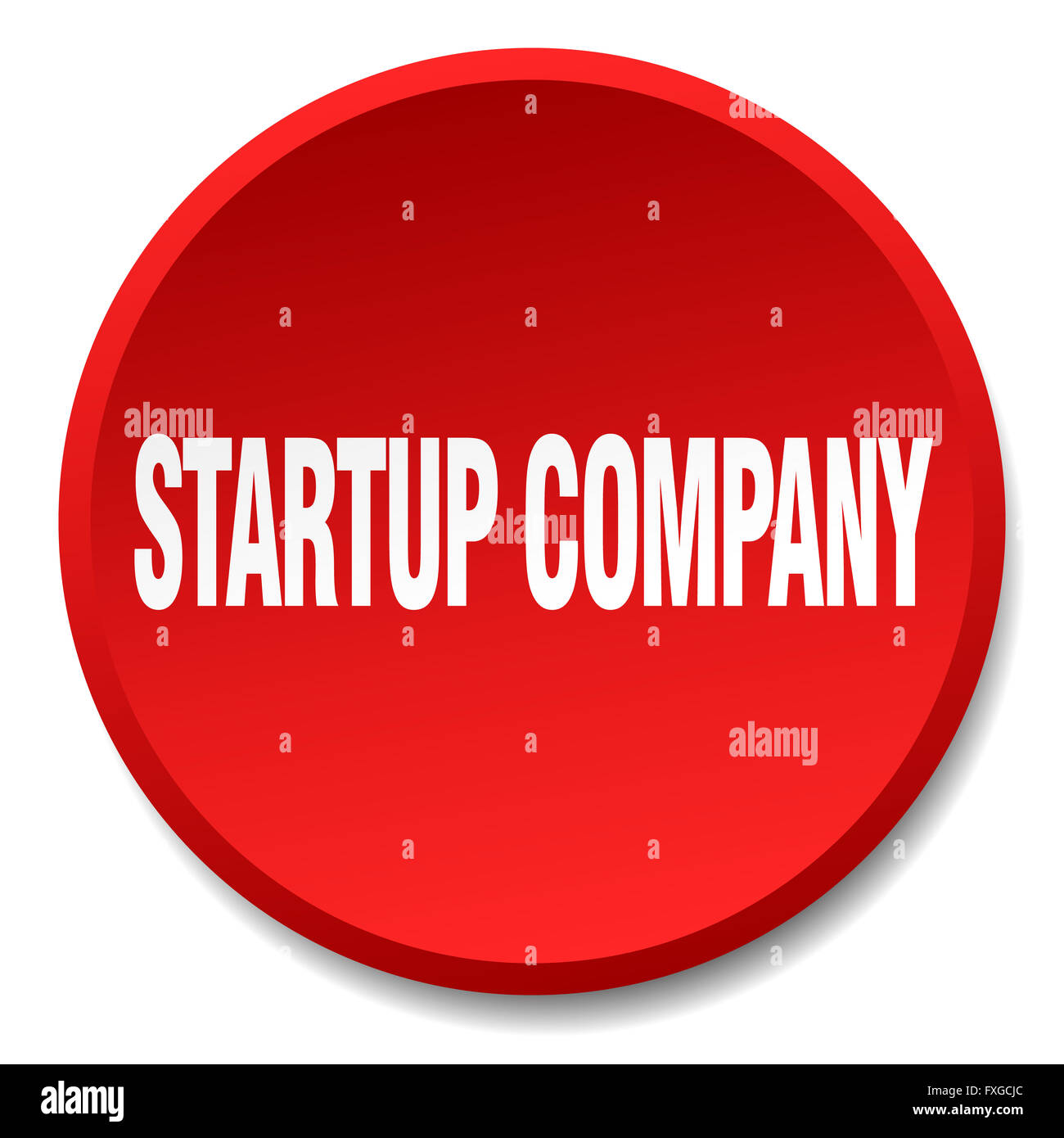 startup company red round flat isolated push button Stock Photo - Alamy