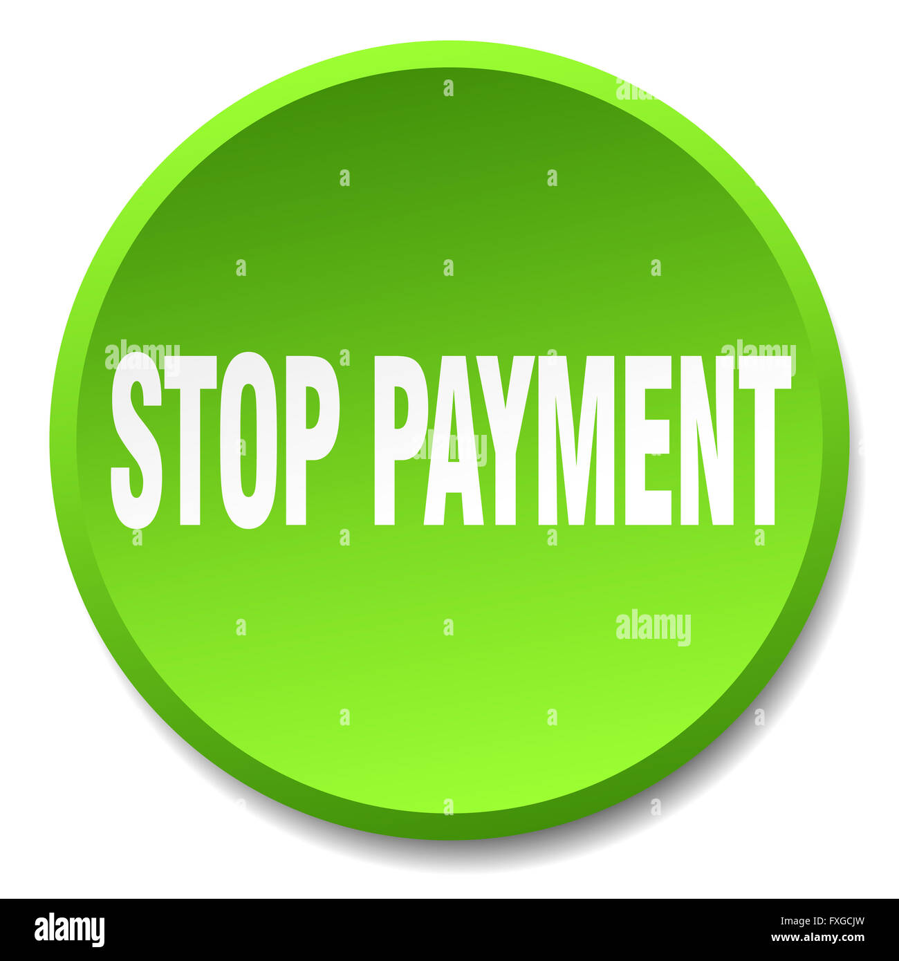 stop payment green round flat isolated push button Stock Photo - Alamy