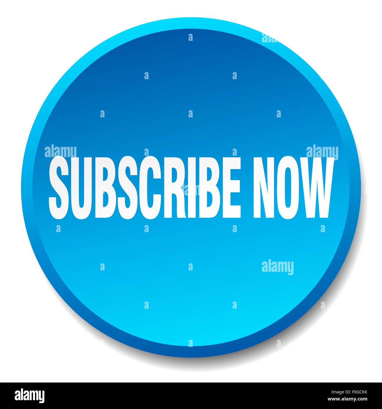 subscribe now blue round flat isolated push button Stock Photo - Alamy