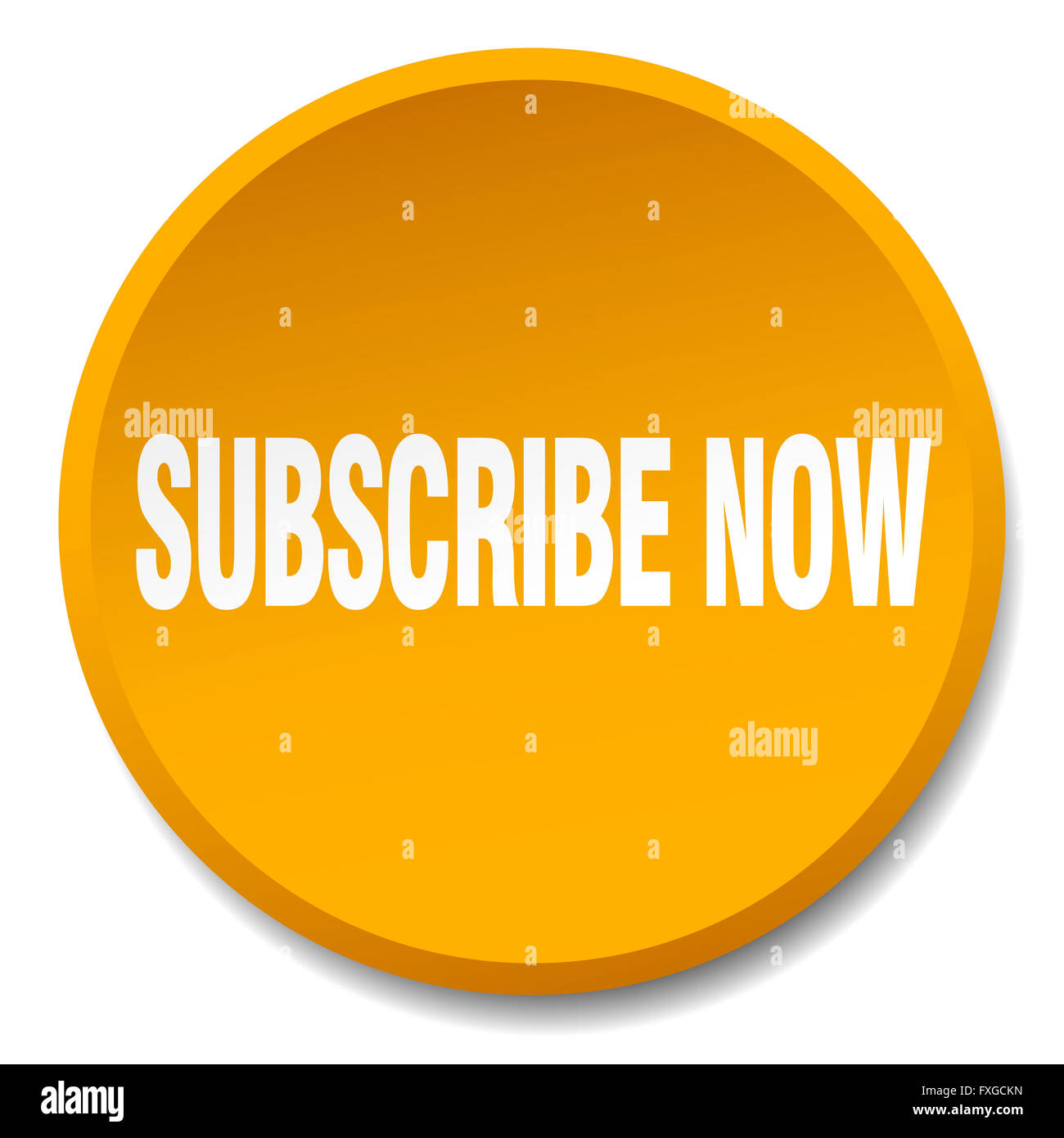 subscribe now orange round flat isolated push button Stock Photo - Alamy