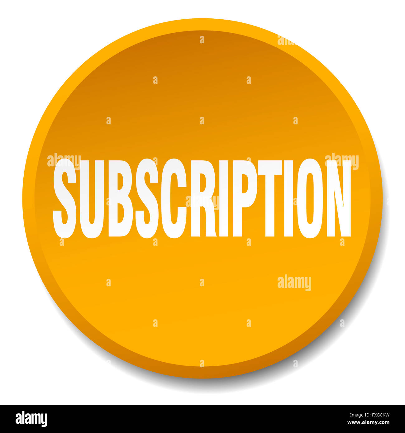 subscription orange round flat isolated push button Stock Photo - Alamy