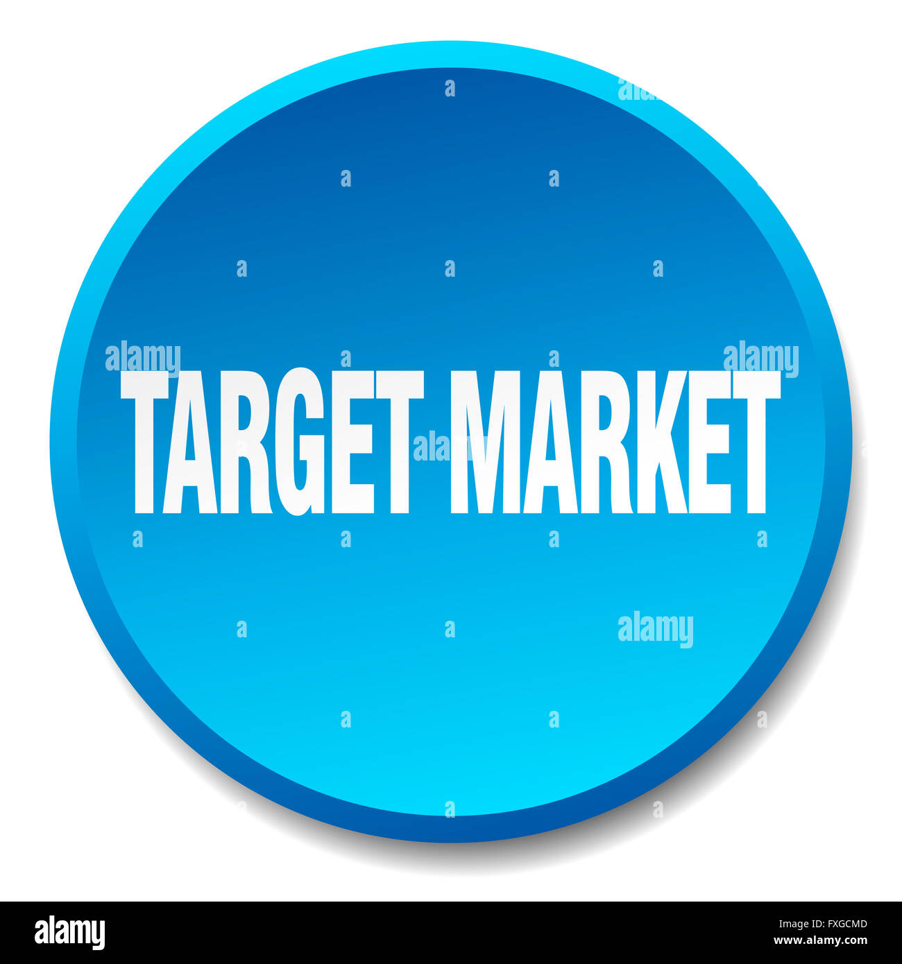 target market blue round flat isolated push button Stock Photo - Alamy