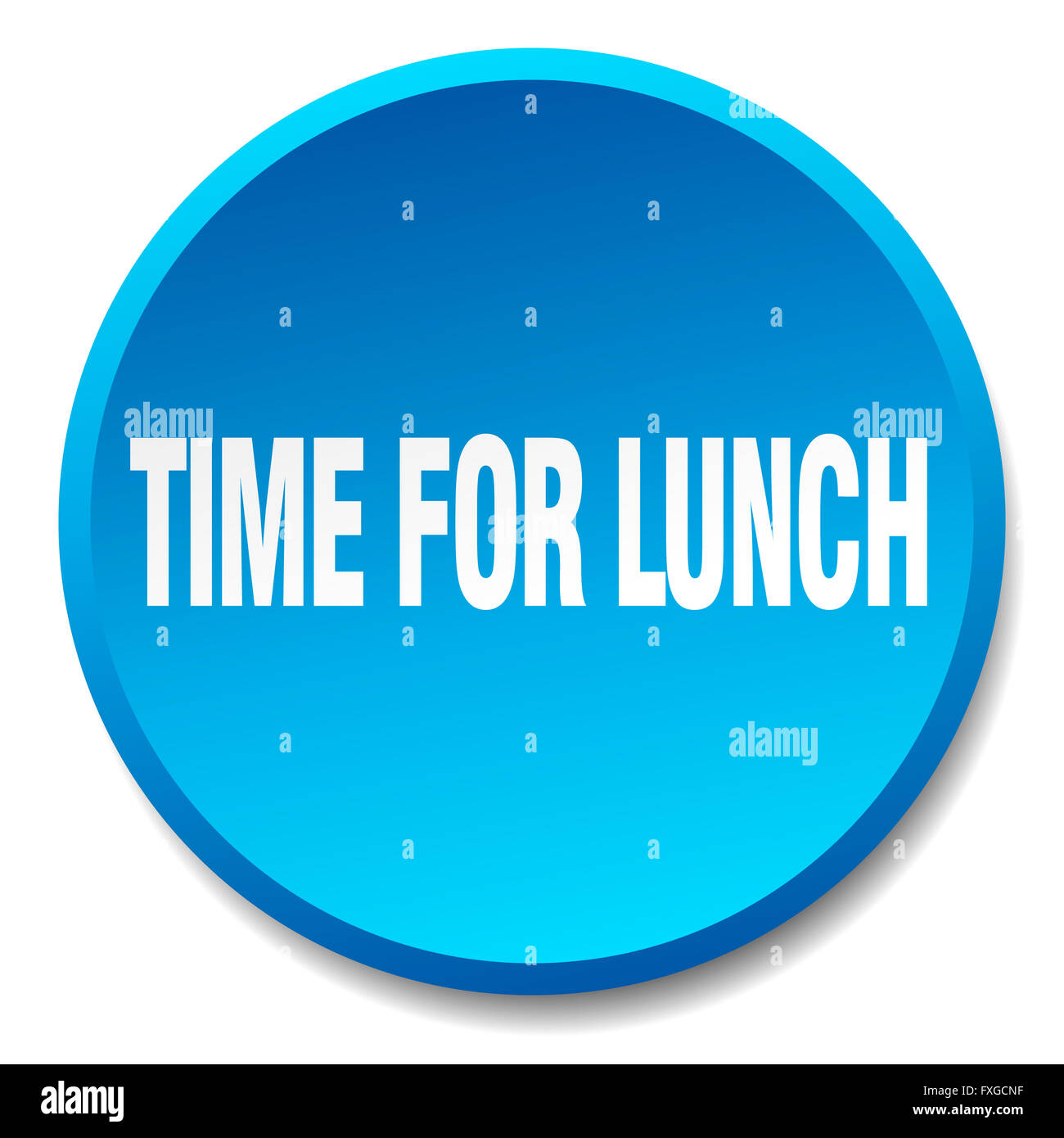 time for lunch blue round flat isolated push button Stock Photo - Alamy
