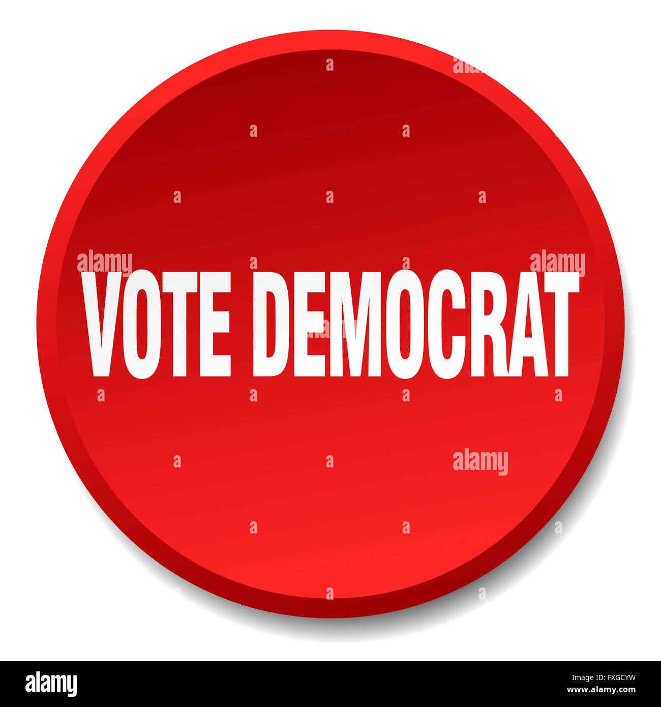 vote democrat red round flat isolated push button Stock Photo - Alamy