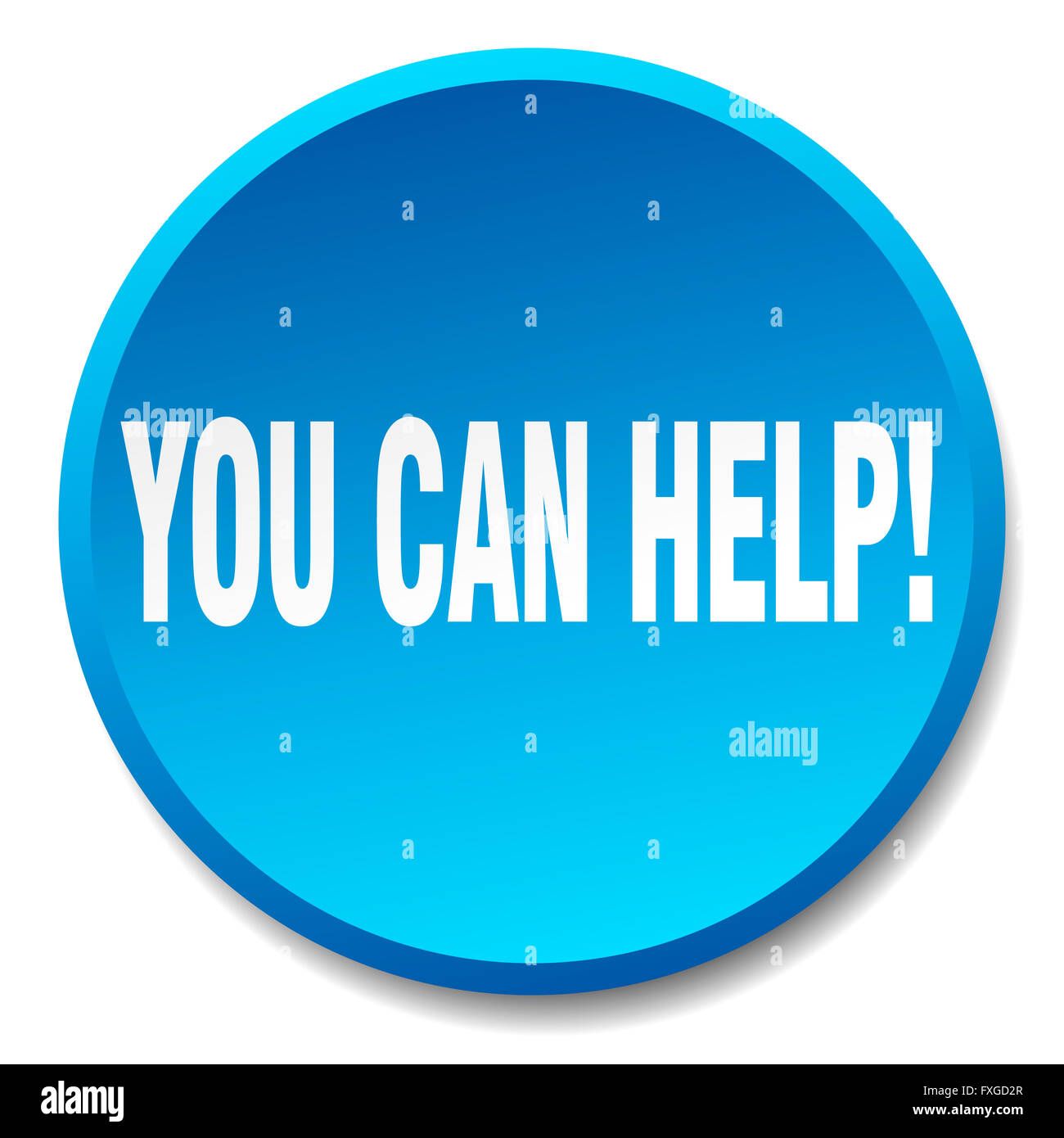 you can help blue round flat isolated push button Stock Photo - Alamy