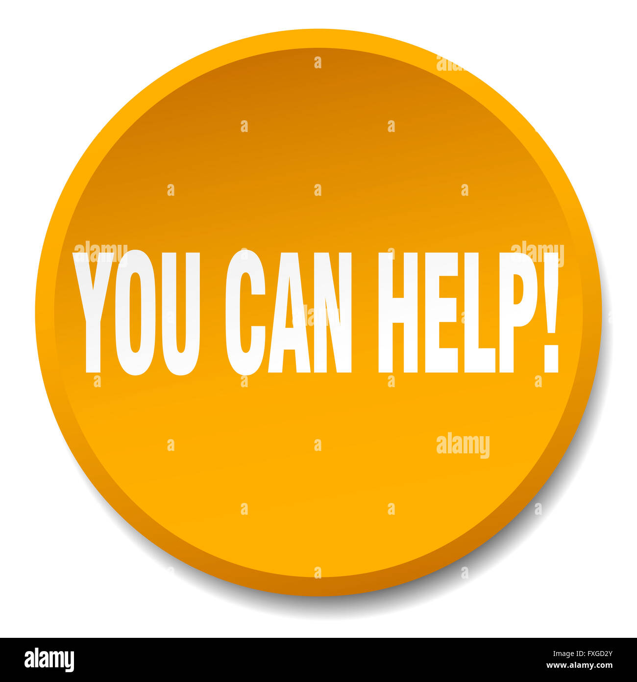 you can help orange round flat isolated push button Stock Photo - Alamy