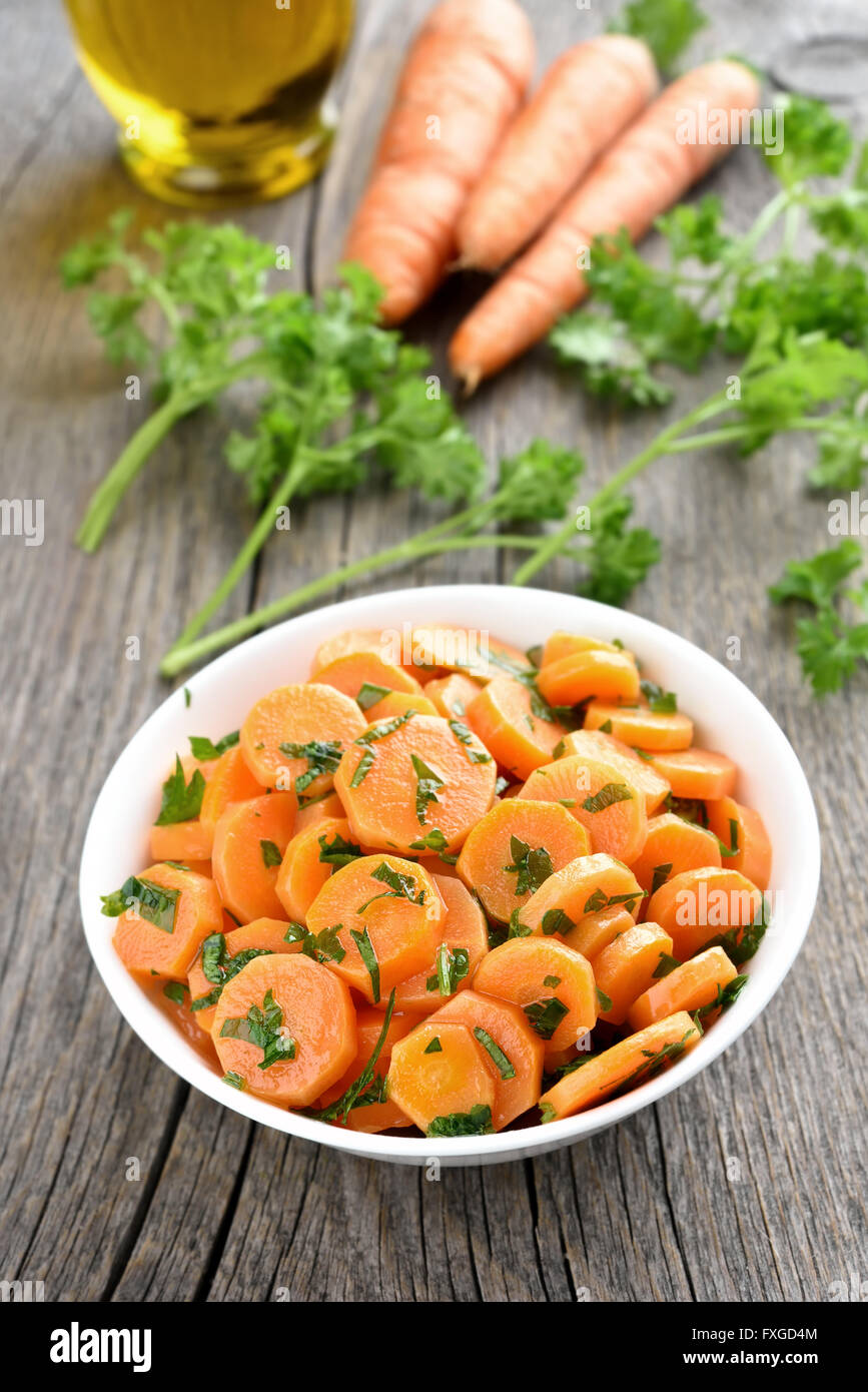 Healthy food vegetable carrot salad, country style Stock Photo - Alamy