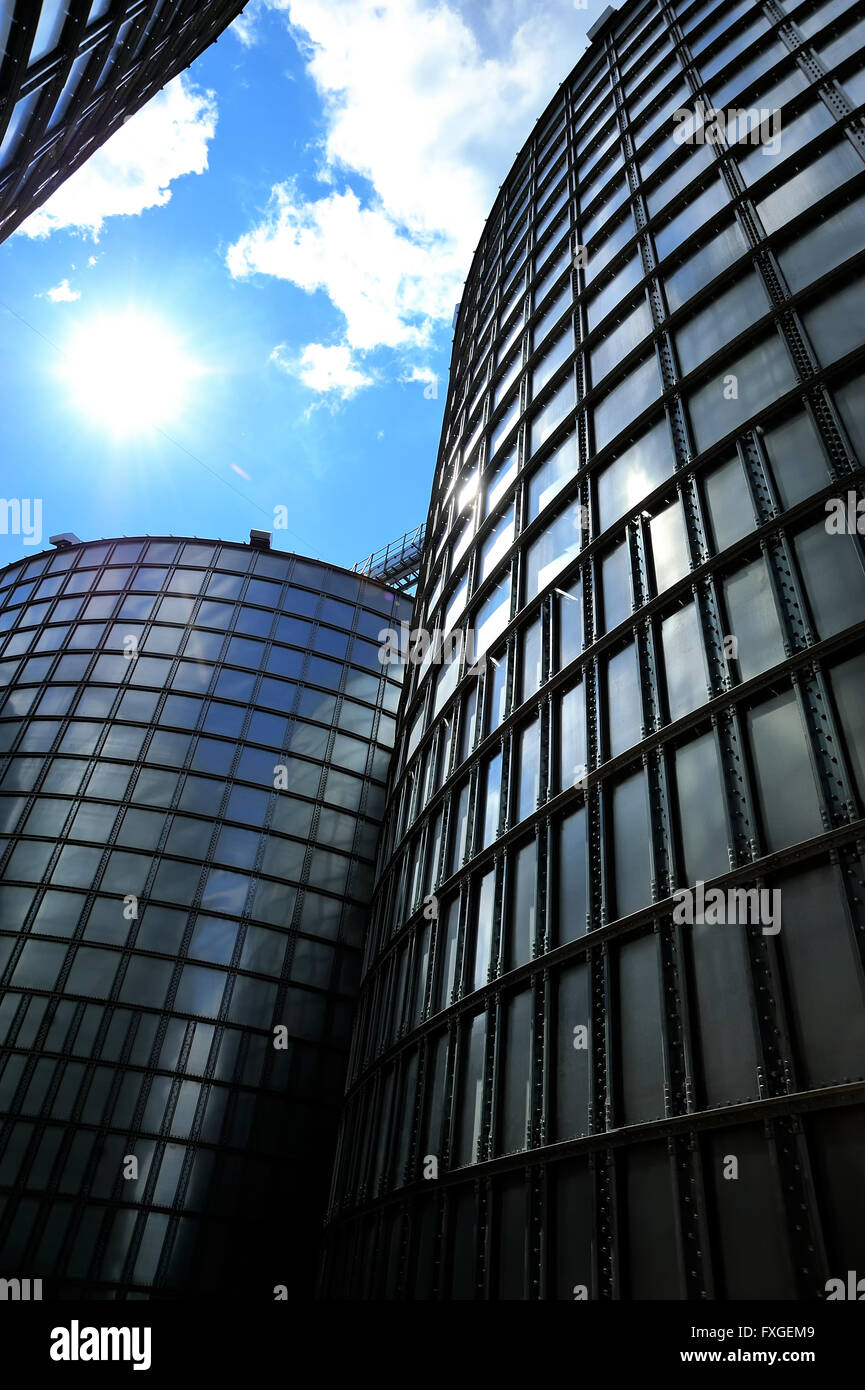 Big steel metallic constructions. Manny towers Stock Photo - Alamy