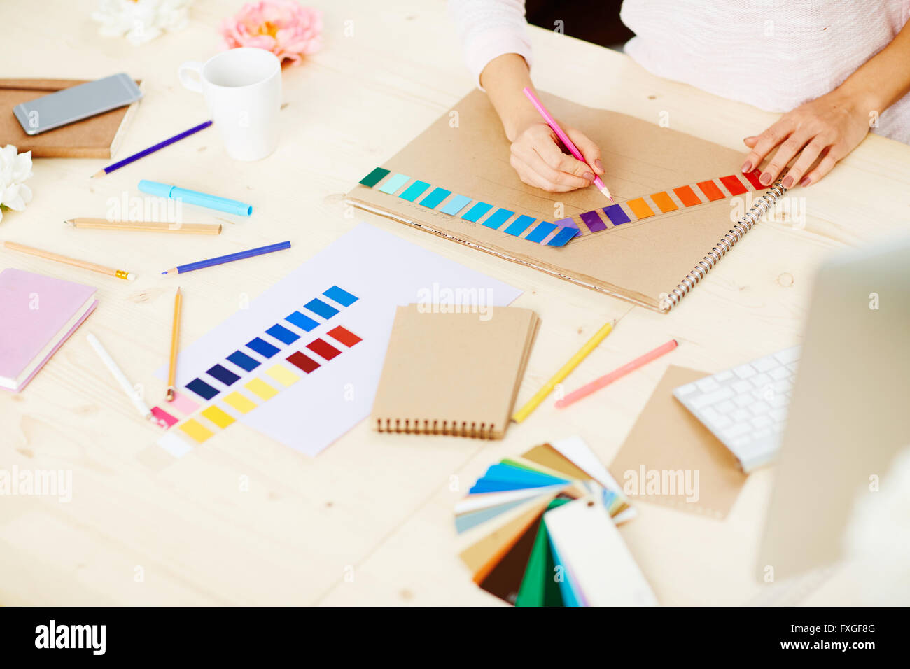 The choice of color palette hand hi-res stock photography and images ...