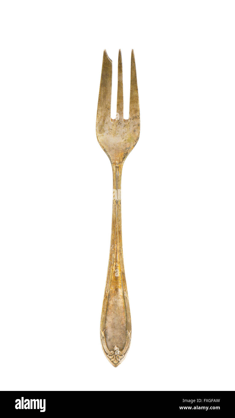Vintage cutlery white background fork Cut Out Stock Images & Pictures ...