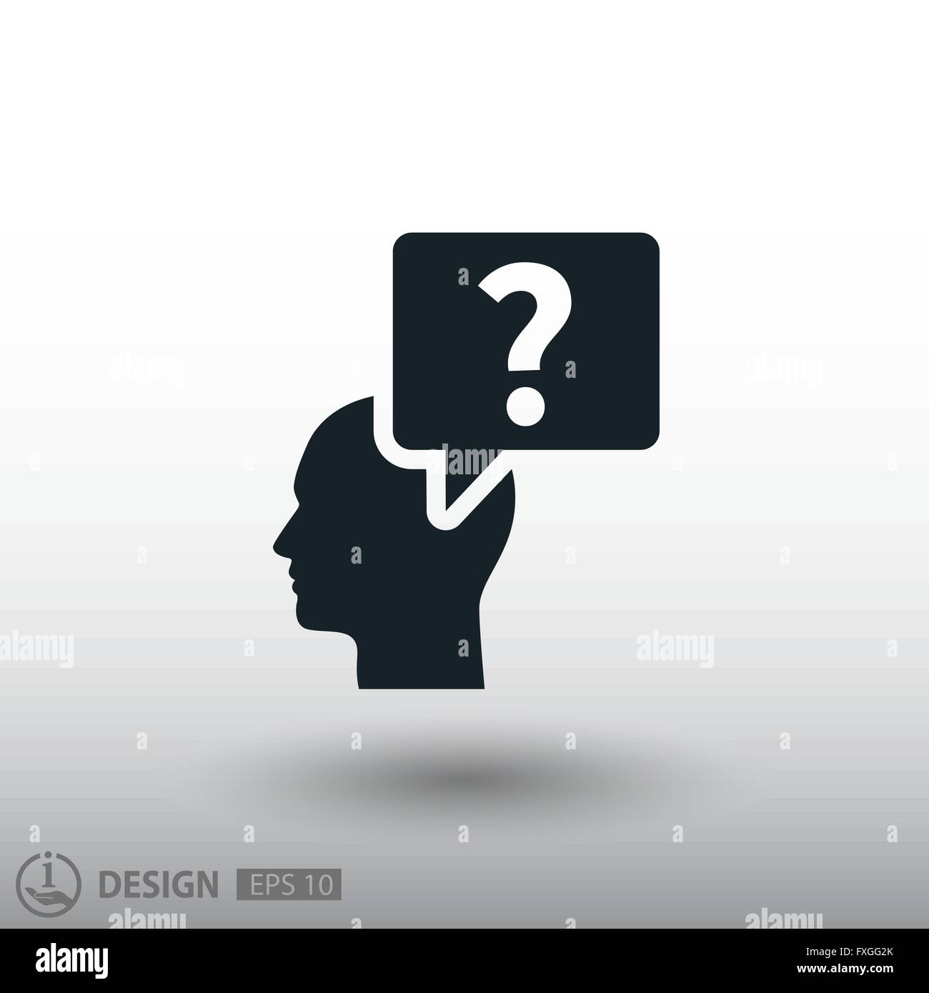 Silhouette man head question mark Stock Vector Images - Alamy