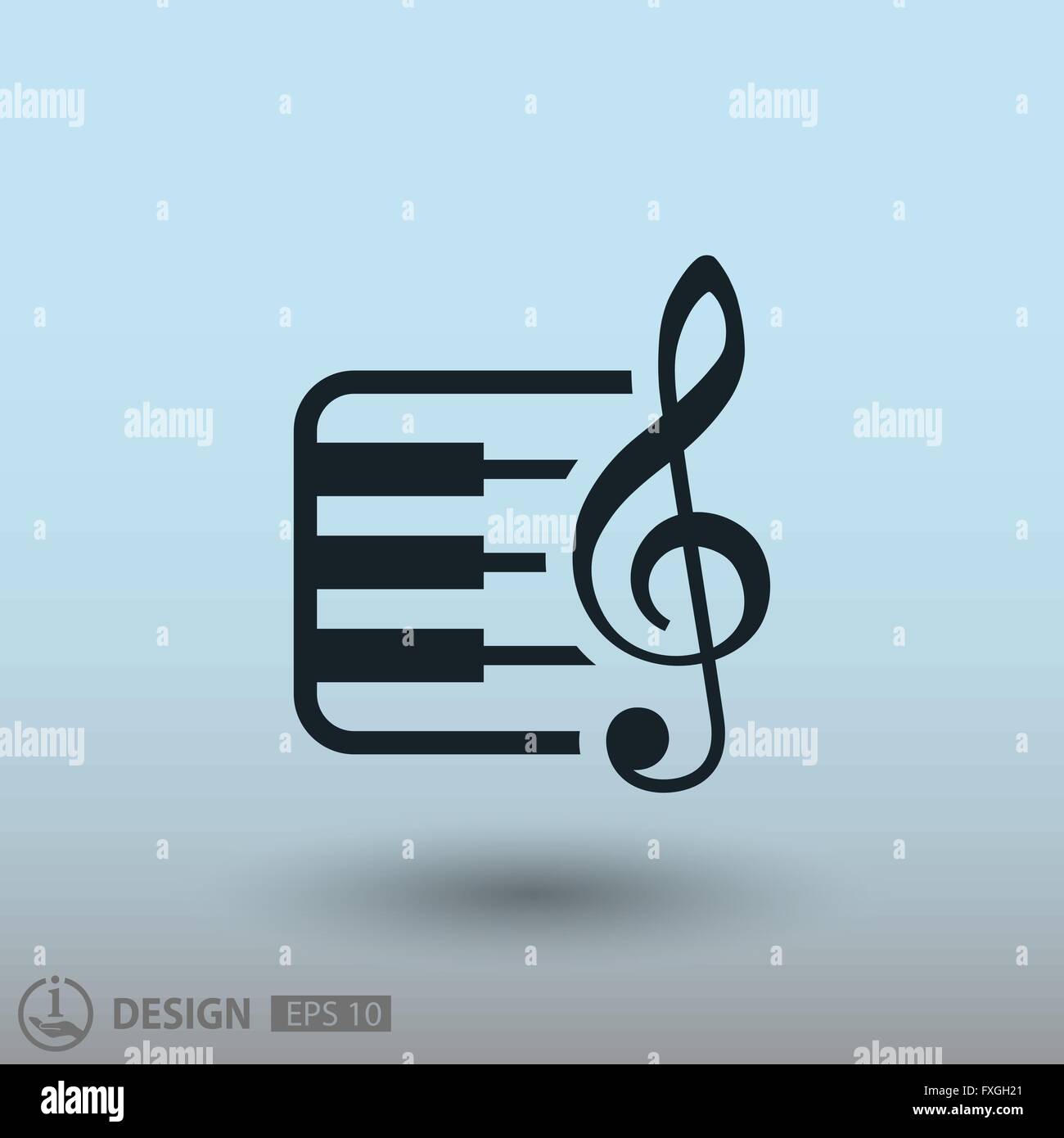 Pictograph of music key and keyboard. Vector concept illustration for ...
