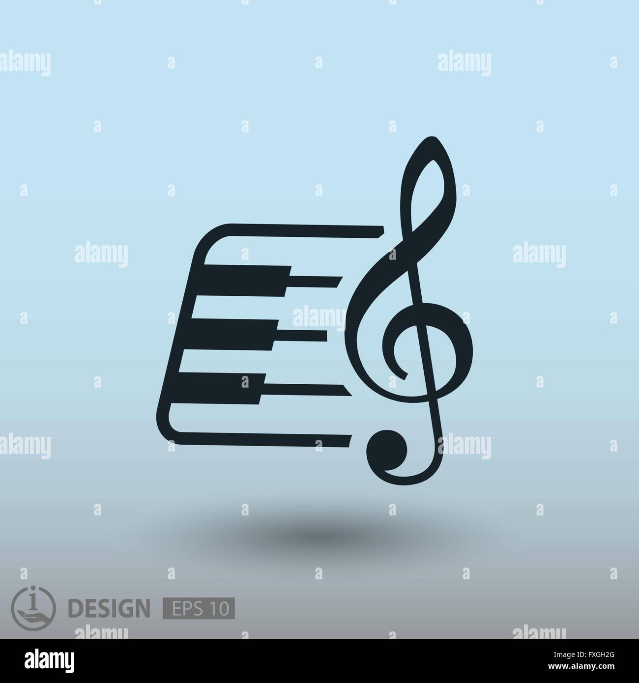 Pictograph of music key and keyboard. Vector concept illustration for ...