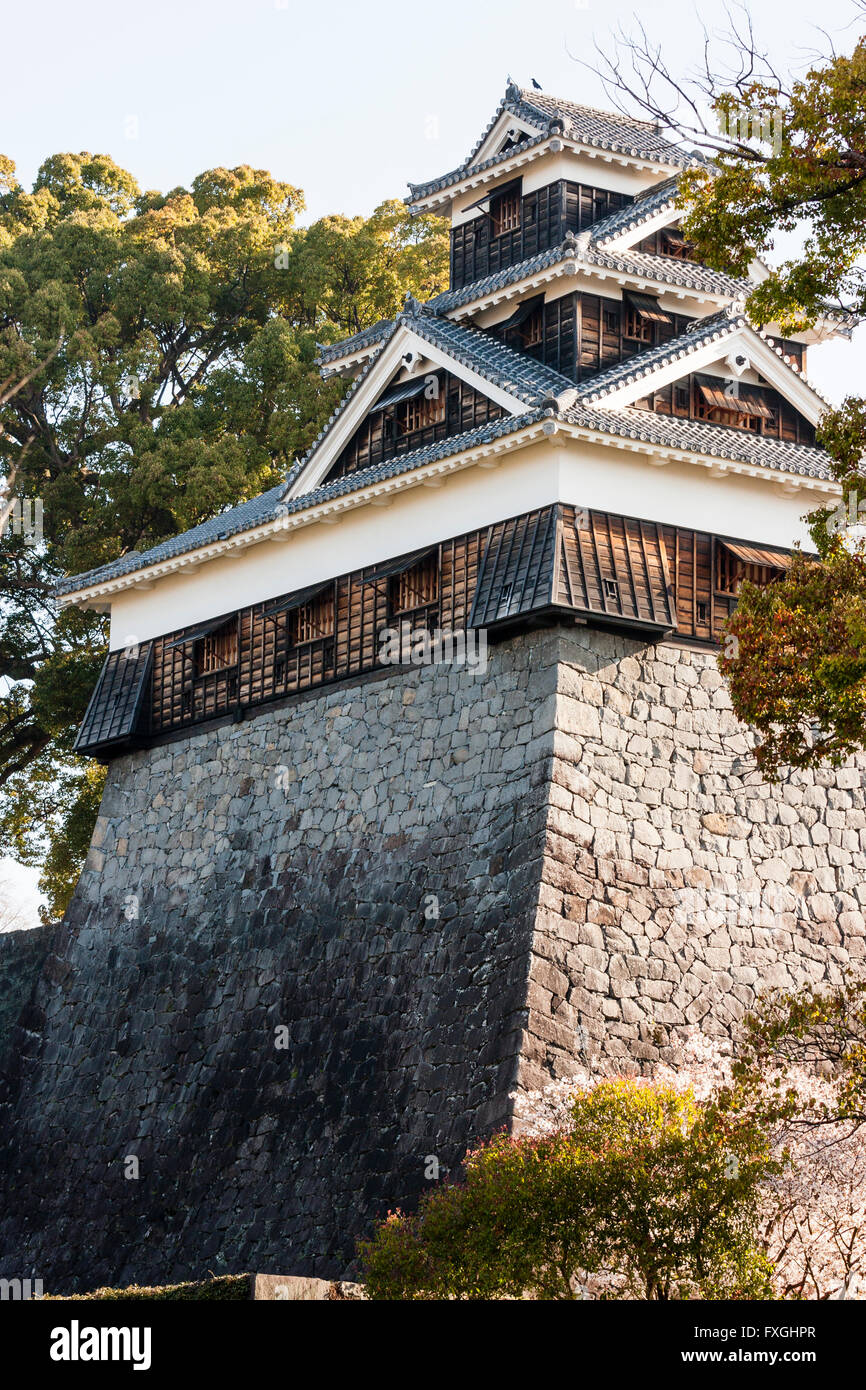 Kumamoto castle, Iidamaru go-kai yagura, five story tower, turret, on ...