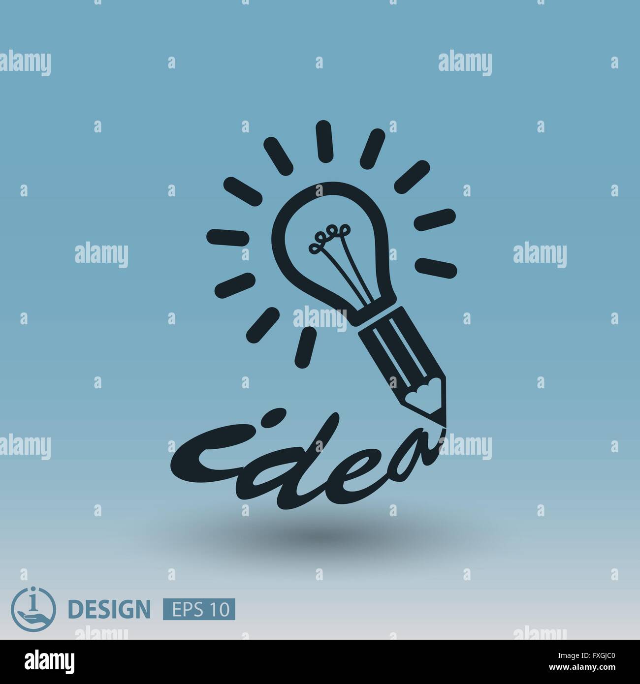 Pictograph of light bulb. Vector concept illustration for design. Eps ...