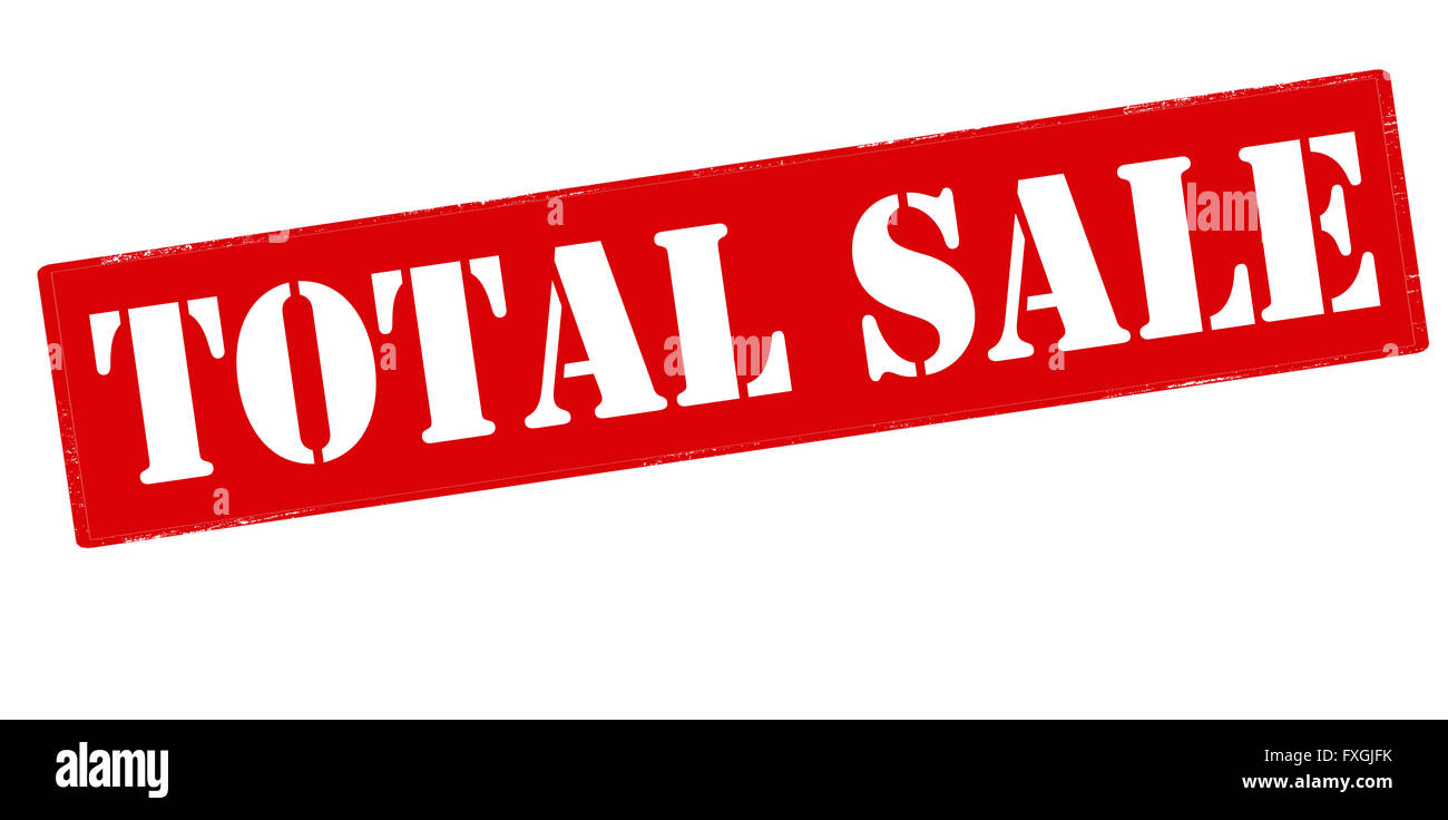 Rubber stamp with text total sale inside, vector illustration Stock ...