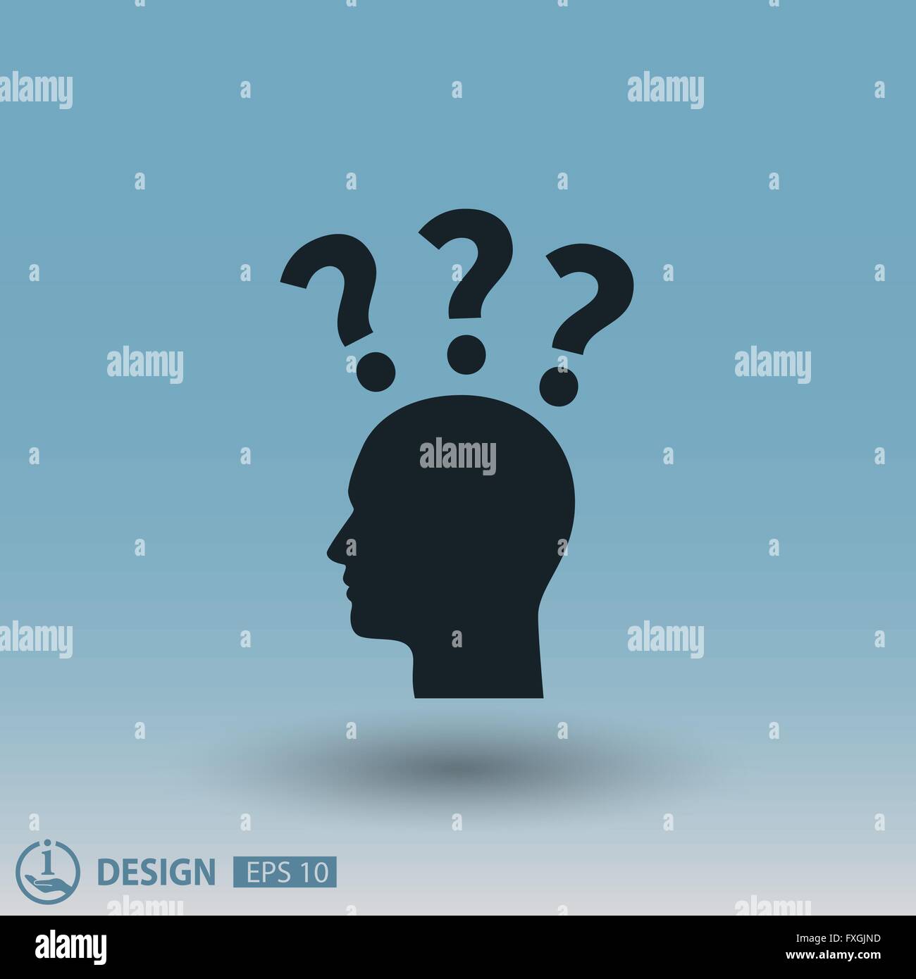 Pictograph of question mark and man. Vector concept illustration for ...