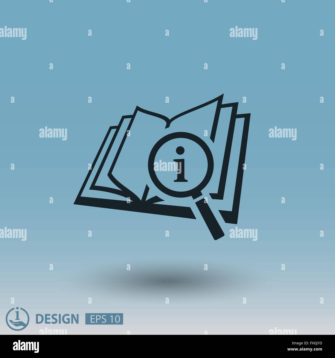 Pictograph of book and magnifier glass. Vector concept illustration for ...