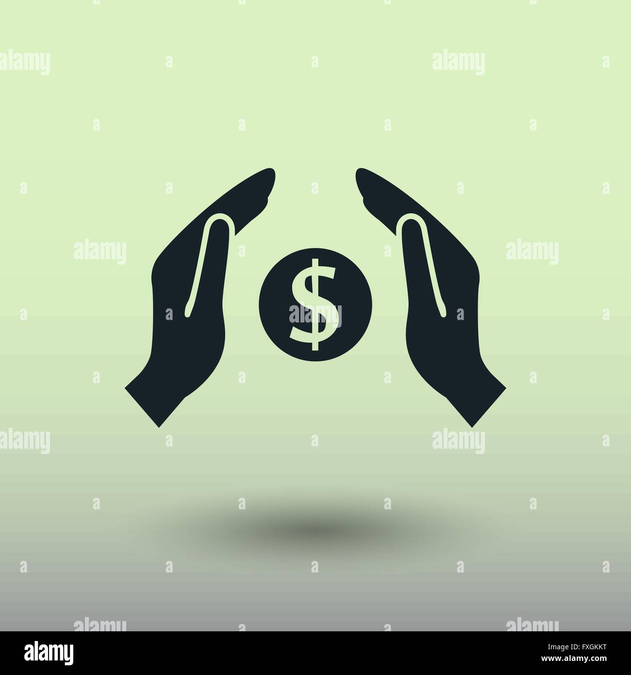 Pictograph of money in hand. Vector concept illustration for design ...