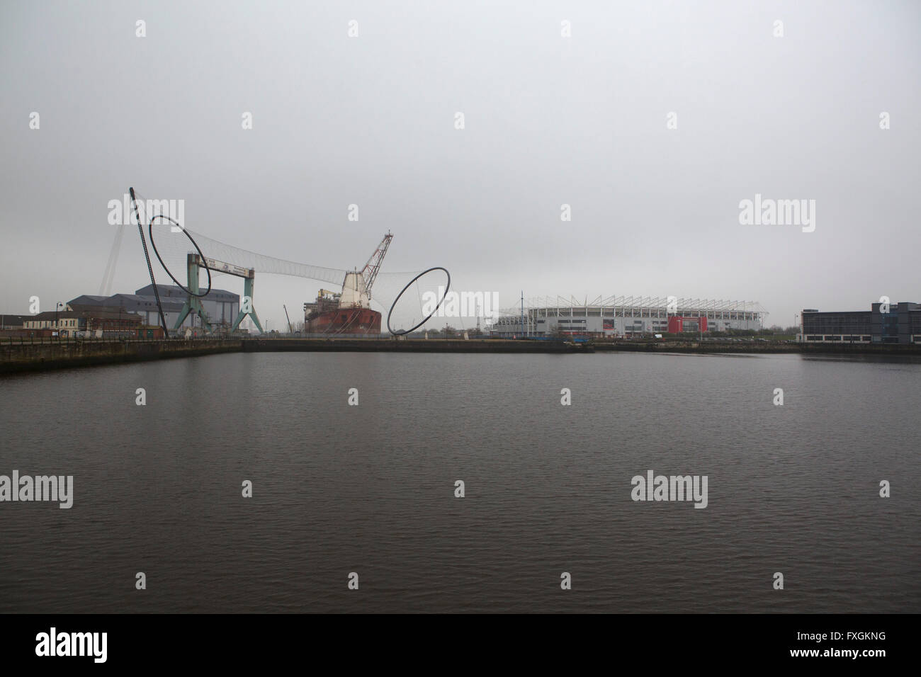 An overcast, misty day in Middlesbrough, England Stock Photo - Alamy