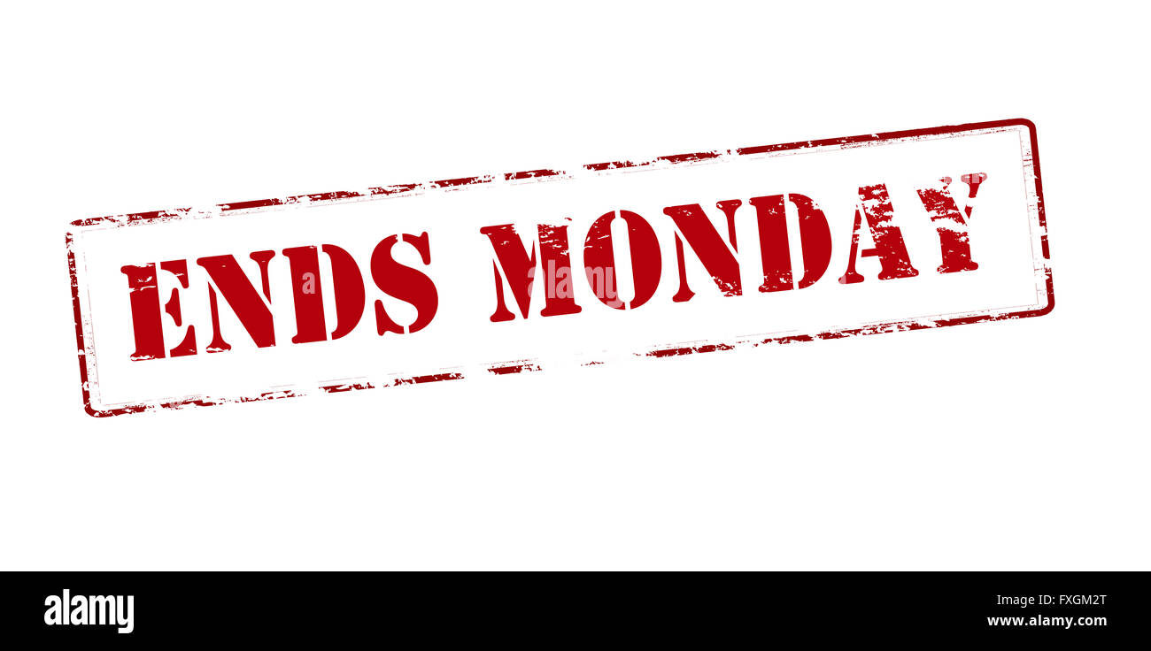 Rubber stamp with text ends monday inside, vector illustration Stock ...