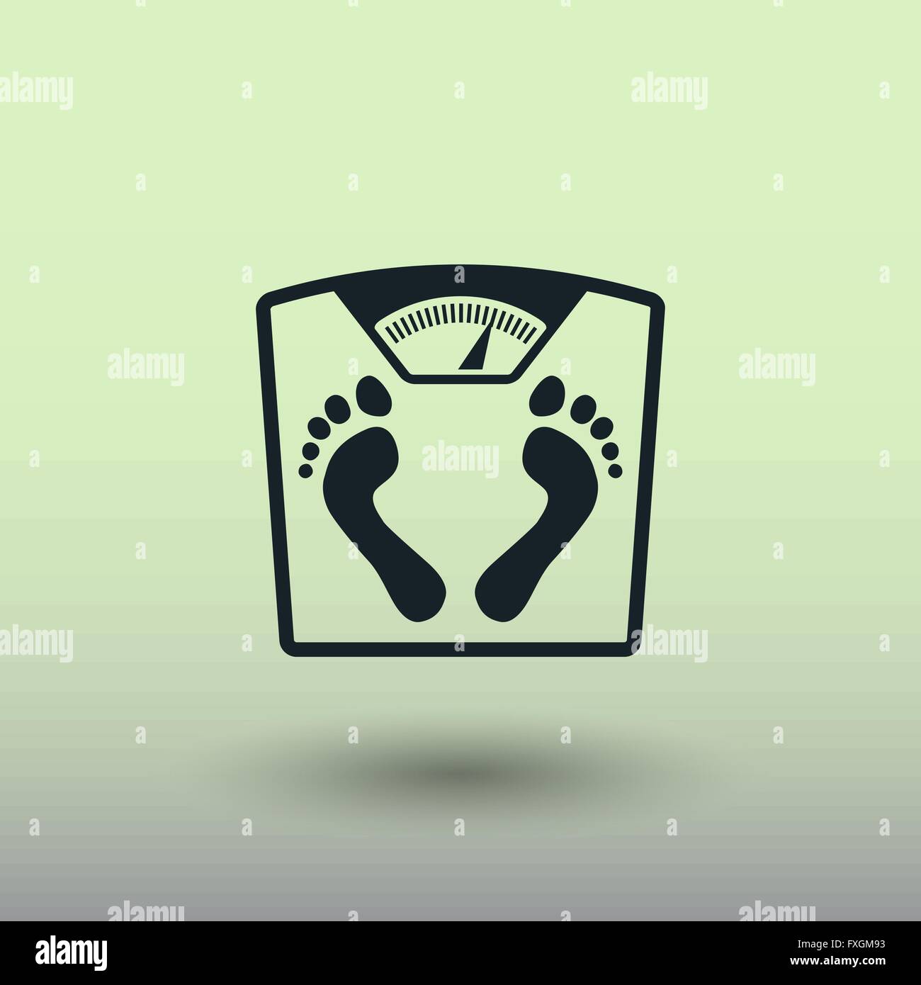 Pictograph of bathroom scale with footprints. Vector concept ...