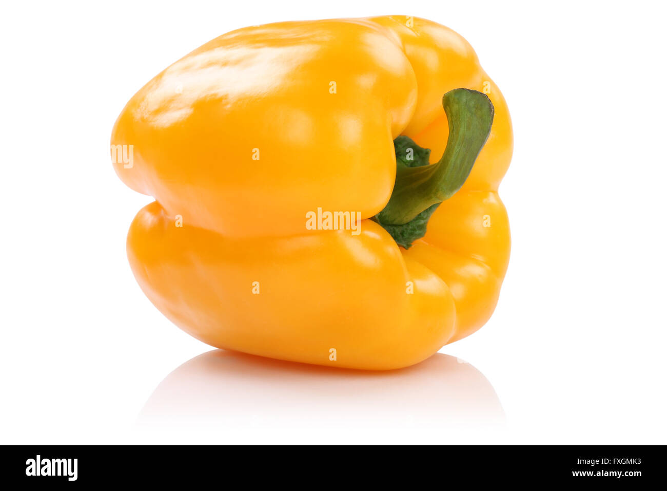 Yellow paprika vegetable isolated on a white background Stock Photo - Alamy