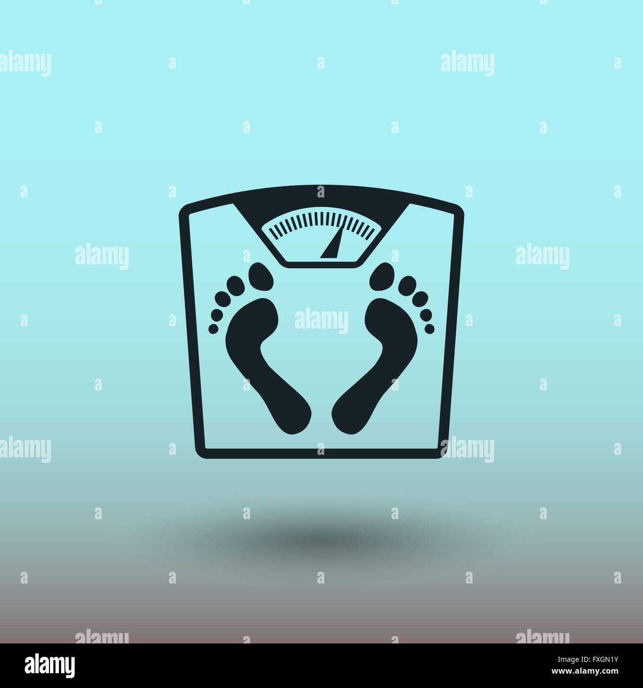 Pictograph of bathroom scale with footprints. Vector concept ...