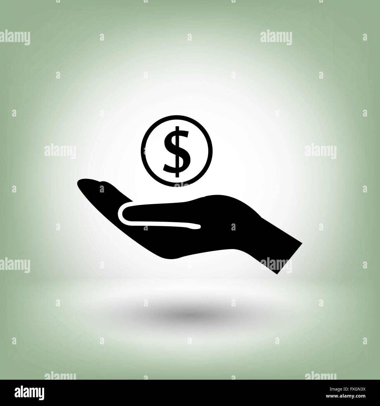 Pictograph of money in hand. Vector concept illustration for design ...
