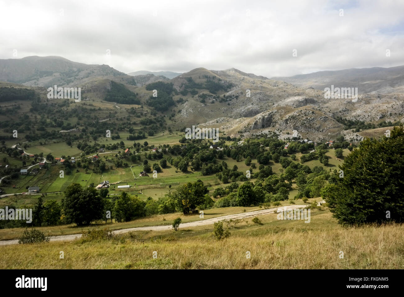 Overviewing Umoljani with road to Gradina in the background Stock Photo ...