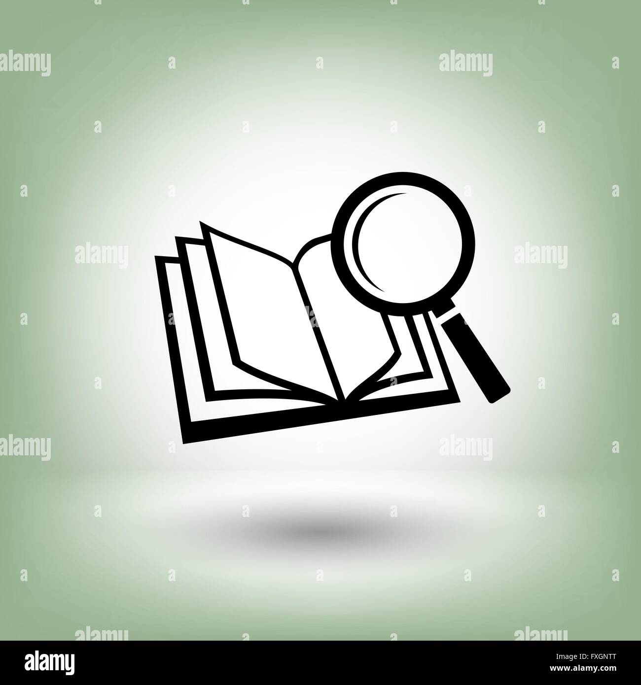 Pictograph of book and magnifier glass. Vector concept illustration for ...