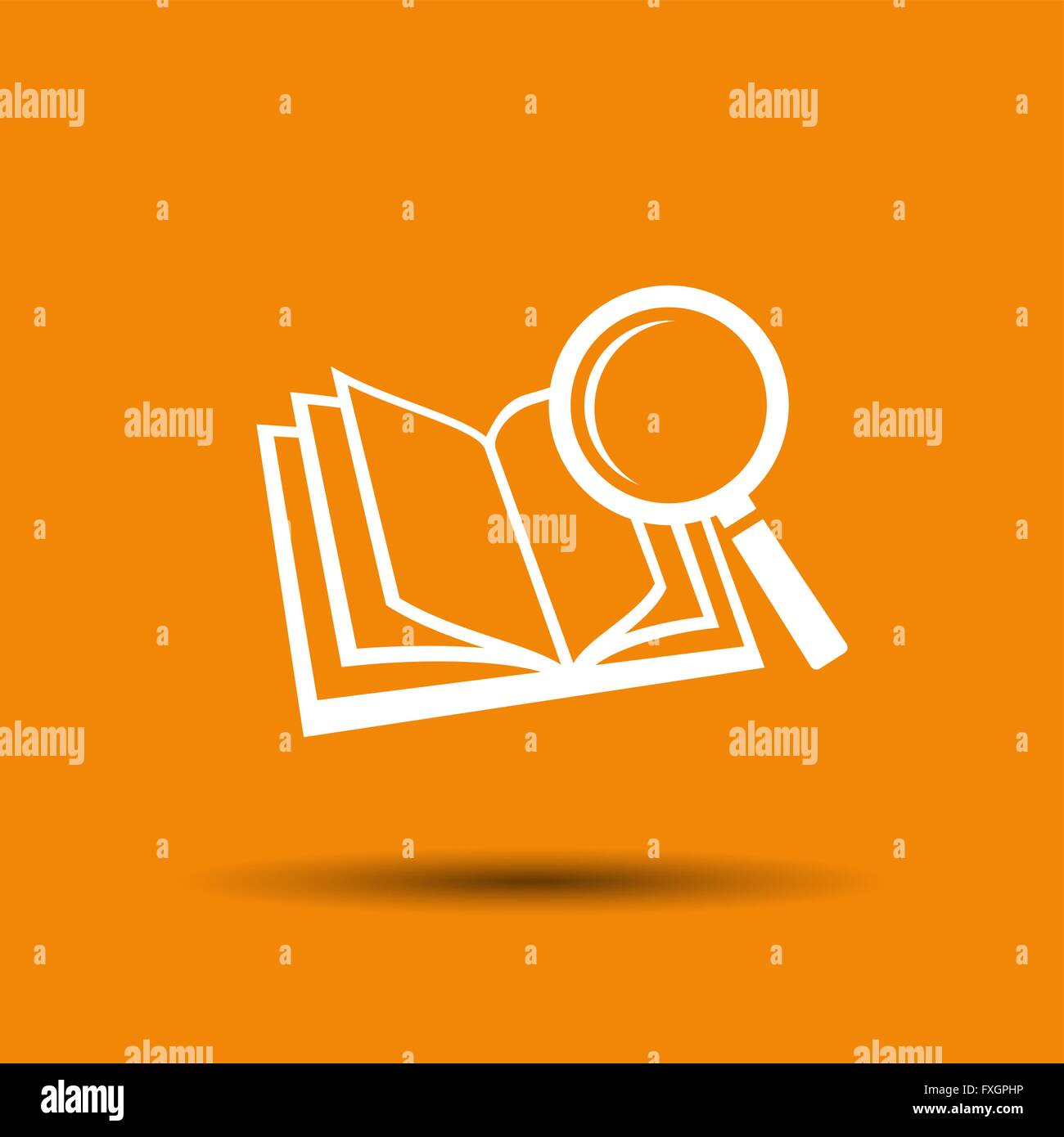 Pictograph of book and magnifier glass. Vector concept illustration for ...