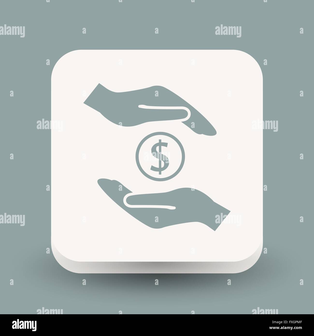 Pictograph of money in hand. Vector concept illustration for design ...