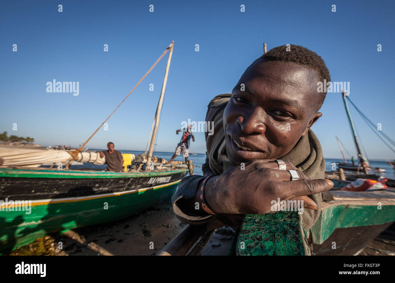 Mozambique, Africa,a portrait of a tanned skin smiling man Stock Photo ...
