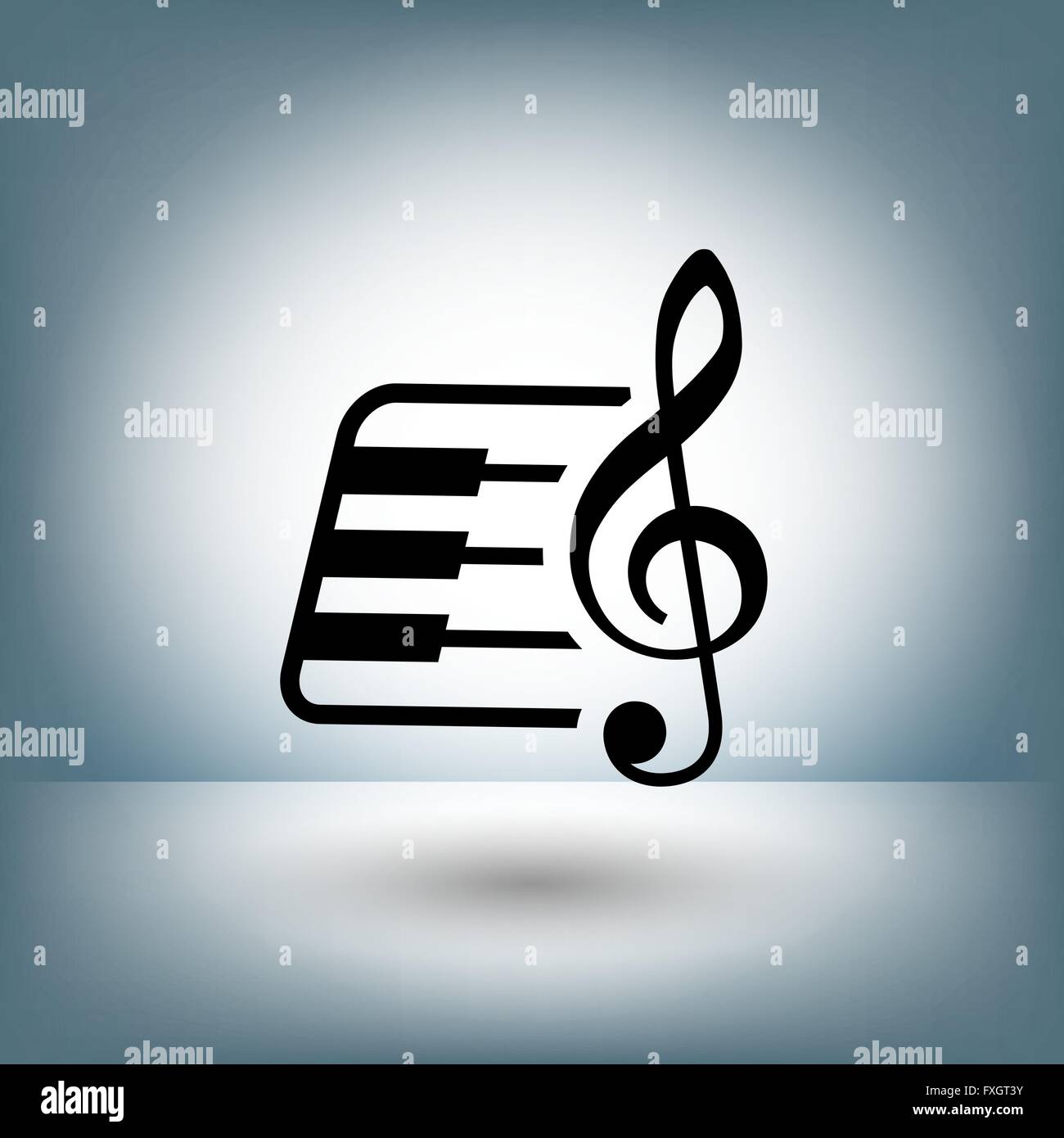 Pictograph of music key and keyboard. Vector concept illustration for ...