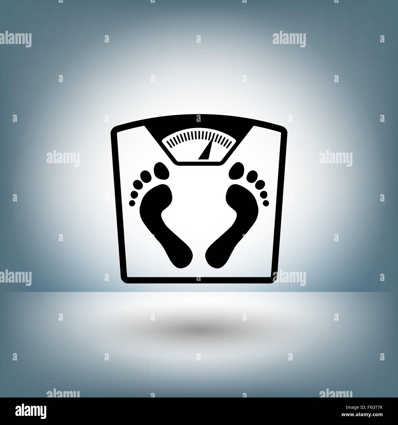 Pictograph of bathroom scale with footprints. Vector concept ...