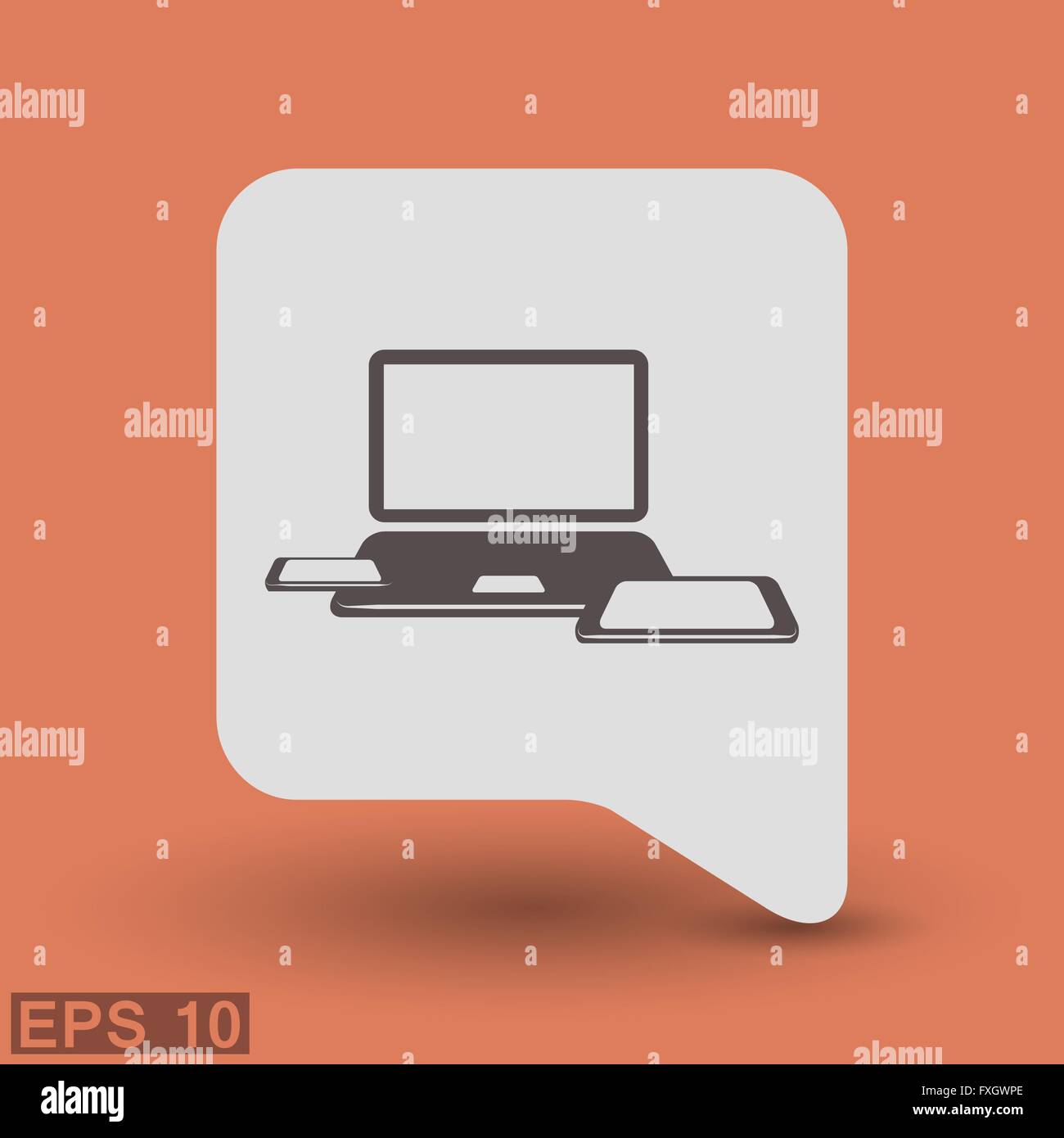 Pictograph of computer. Vector concept illustration for design. Eps 10 ...