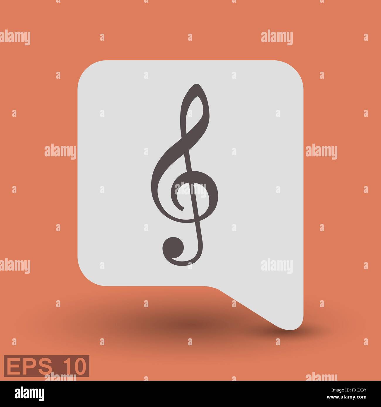 Pictograph of music key. Vector concept illustration for design. Eps 10 ...