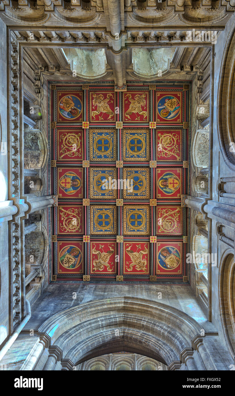Ely cathedral painted south west transept ceiling. Ely, Cambridgeshire ...