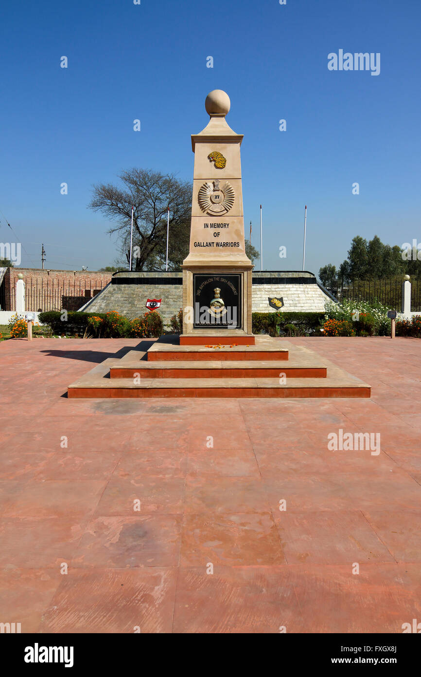 The monument to the Indian heroes of the battle of Pul Kanjari fought ...