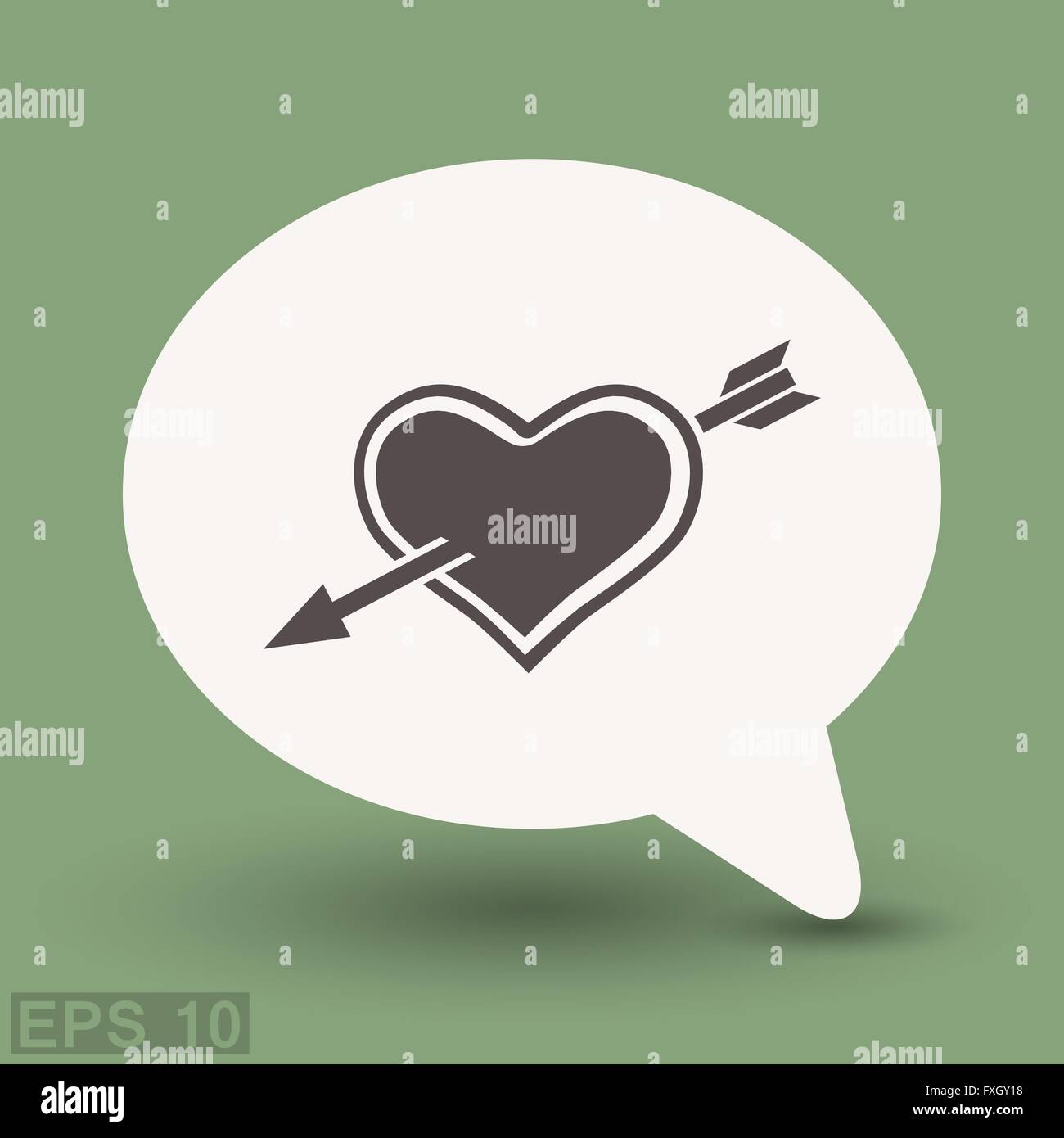 Pictograph of heart with arrow. Vector concept illustration for design ...