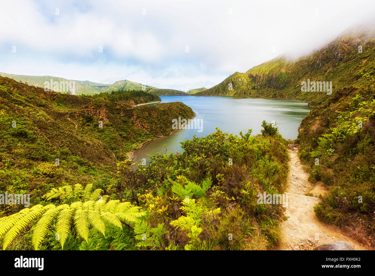 Lagoa do Fogo, volcanic crater lake on Sao Miguel island, Autonomous ...