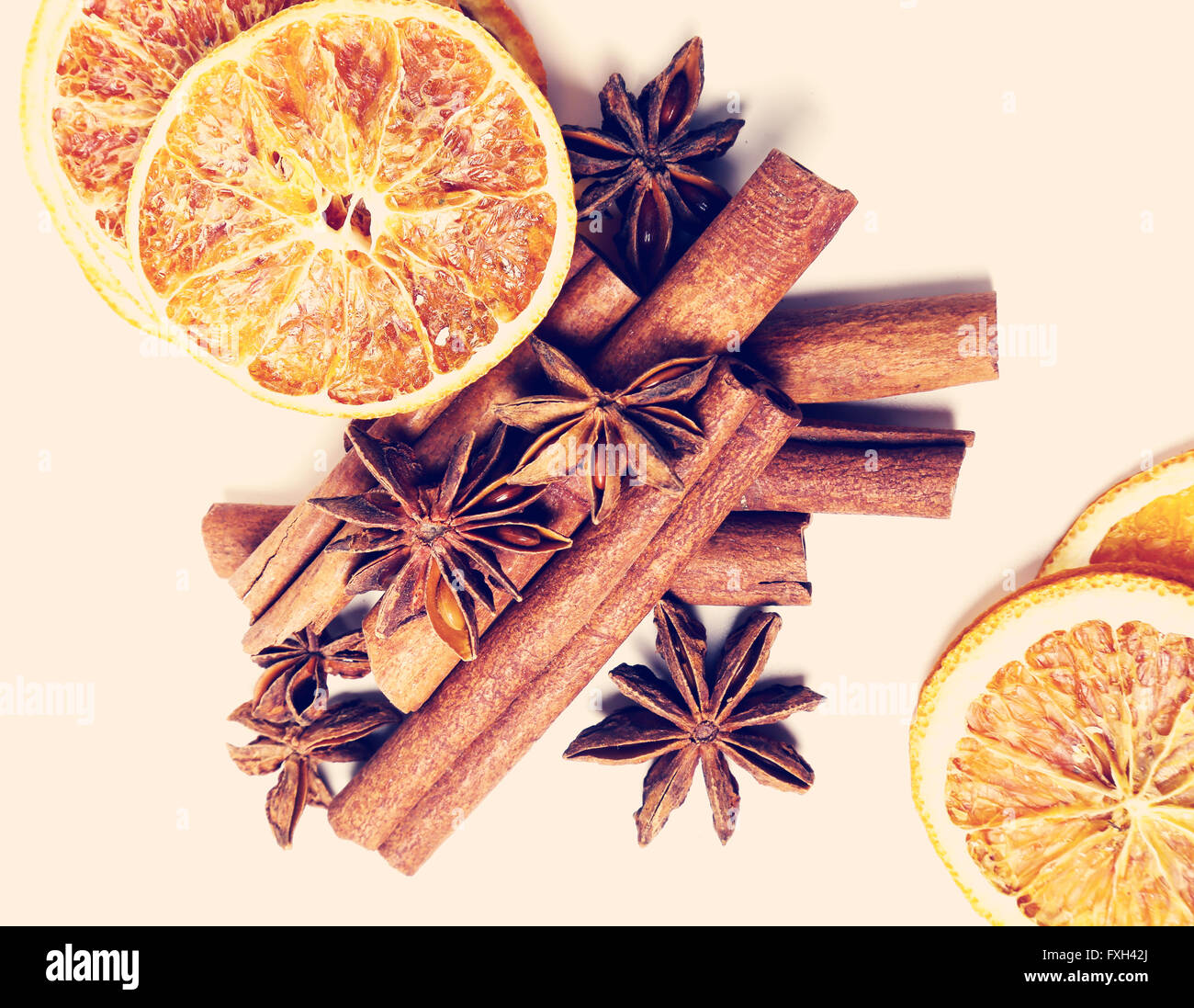 Cinnamon with orange Stock Photo - Alamy