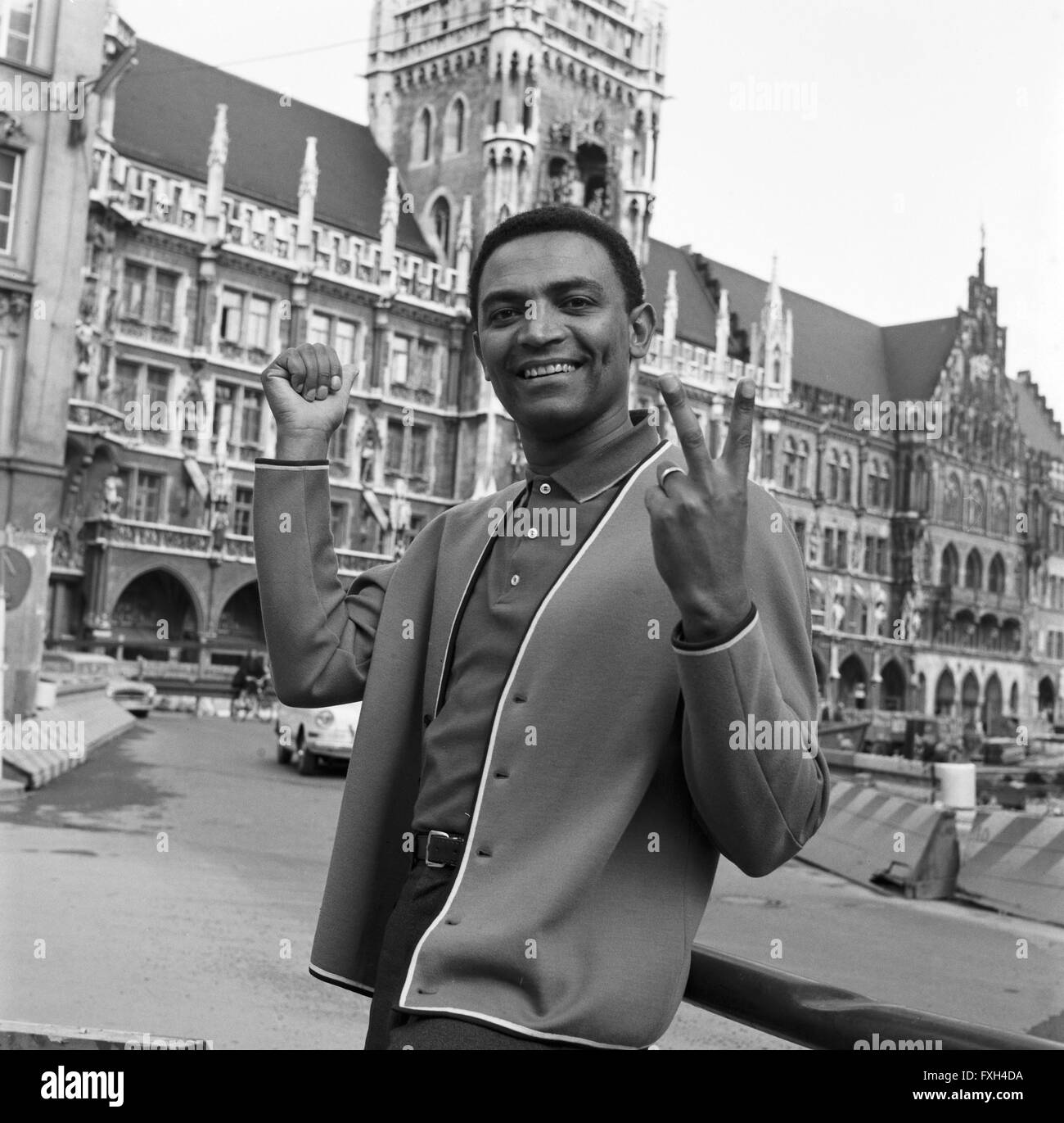 Der kanadische Sänger Gene Williams in München, Deutschland 1960er ...