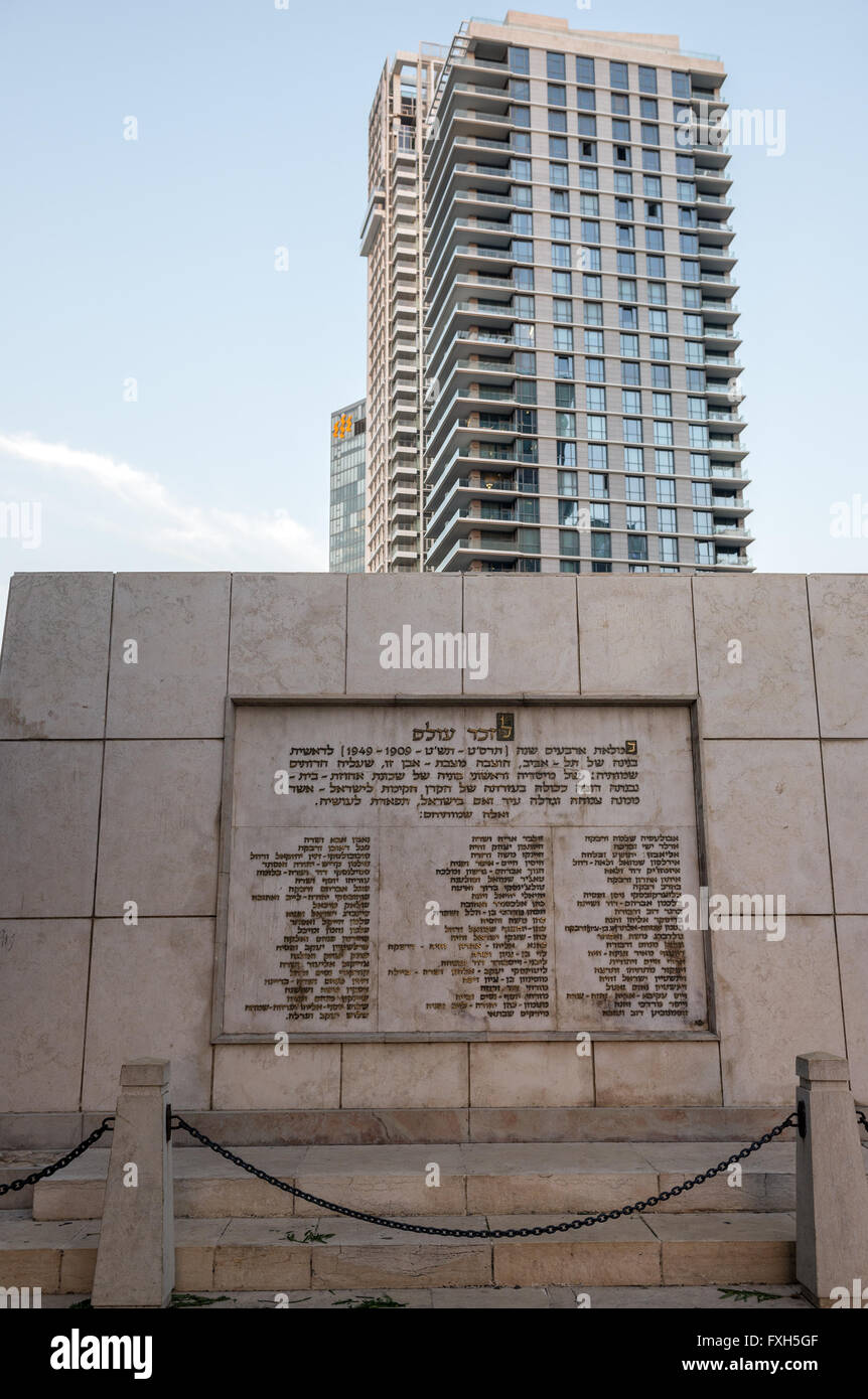 Tel Aviv Founders Monument at Rothchild Boulevard in Tel Aviv, Israel ...