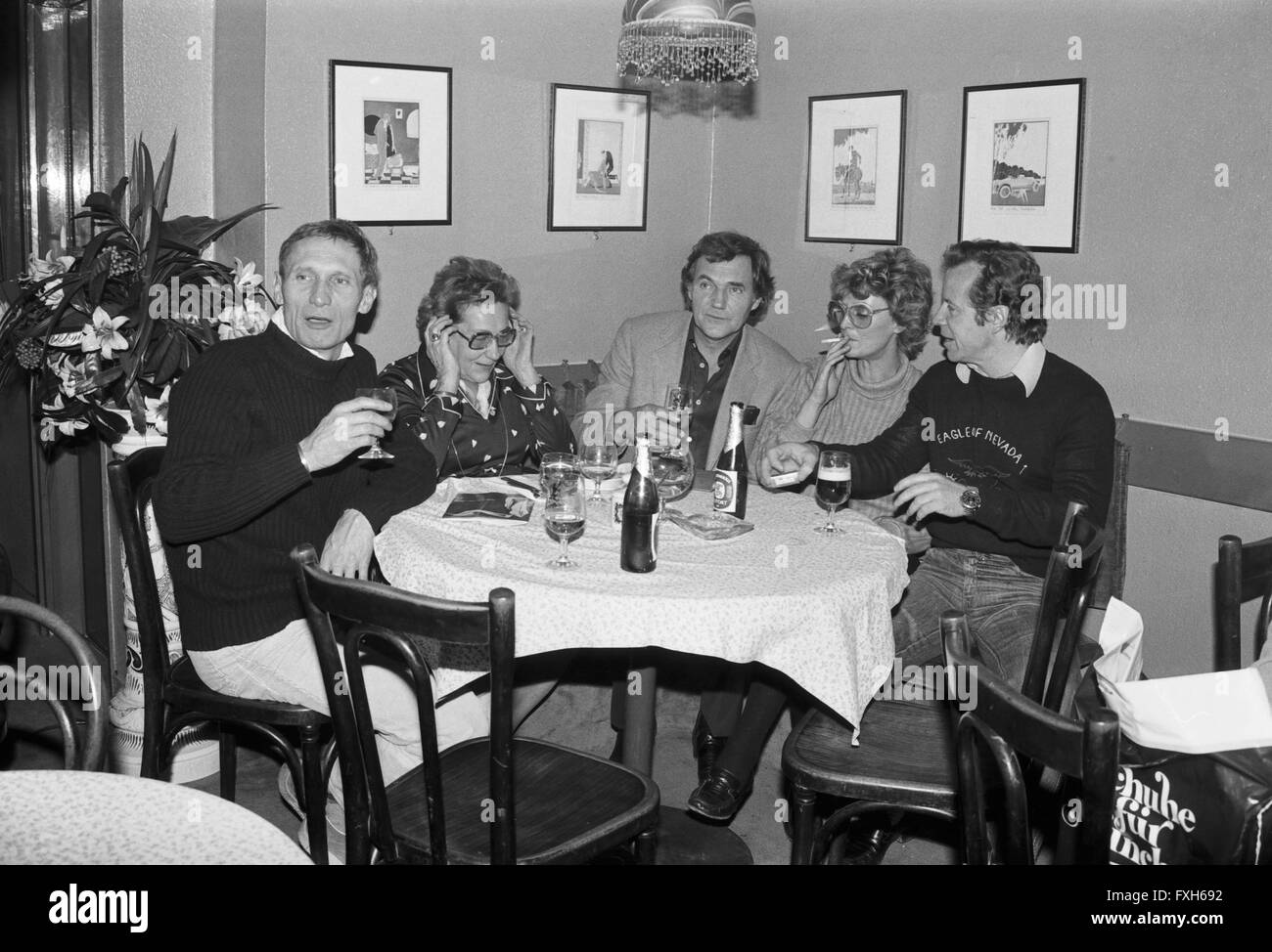 Schauspieler Arthur Brauss, Harald Leipnitz, Ingrid Weis und Michael ...