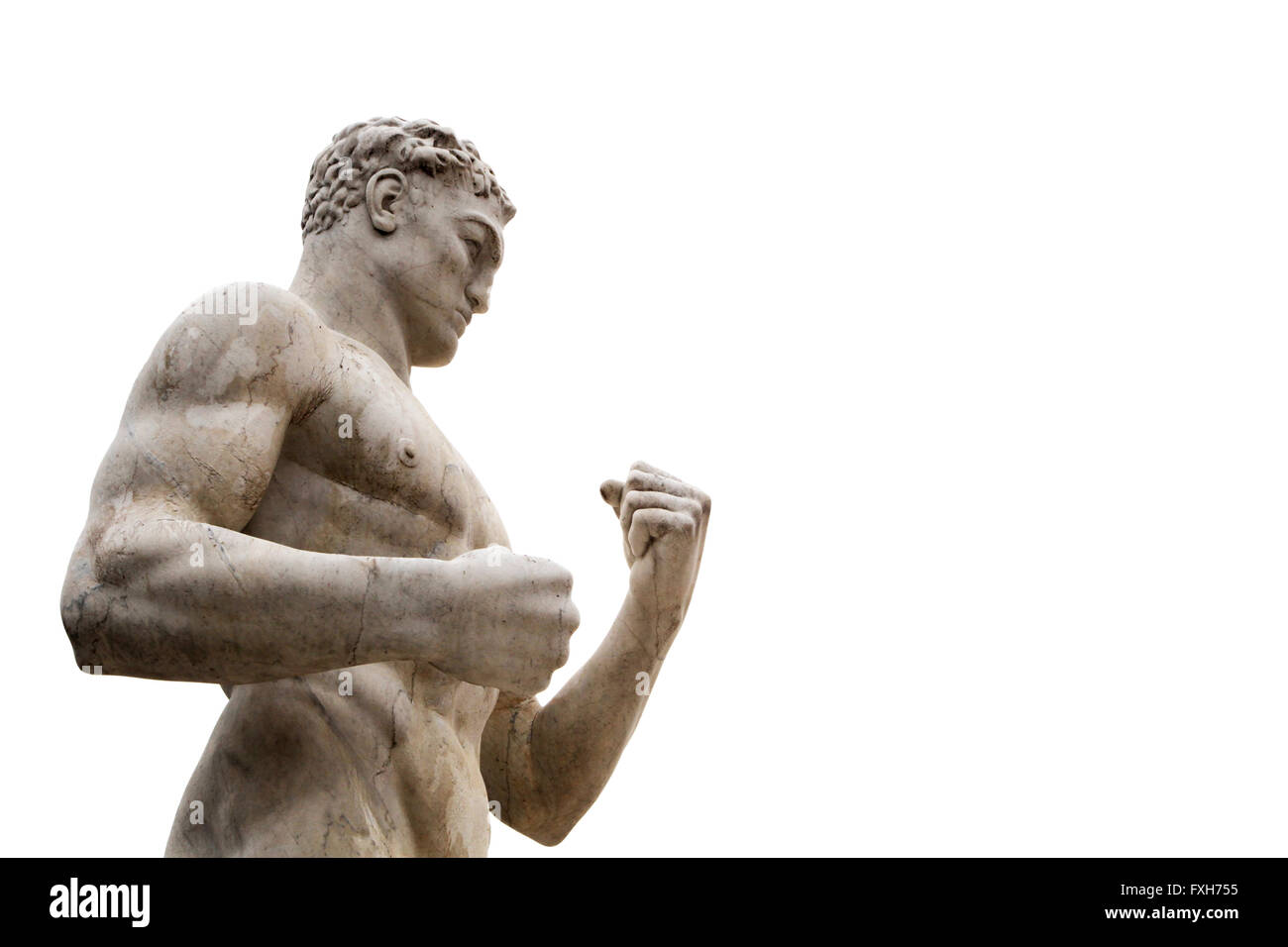 Statue of athlete in Stadio dei Marmi. Stadium of the Marbles a sport ...