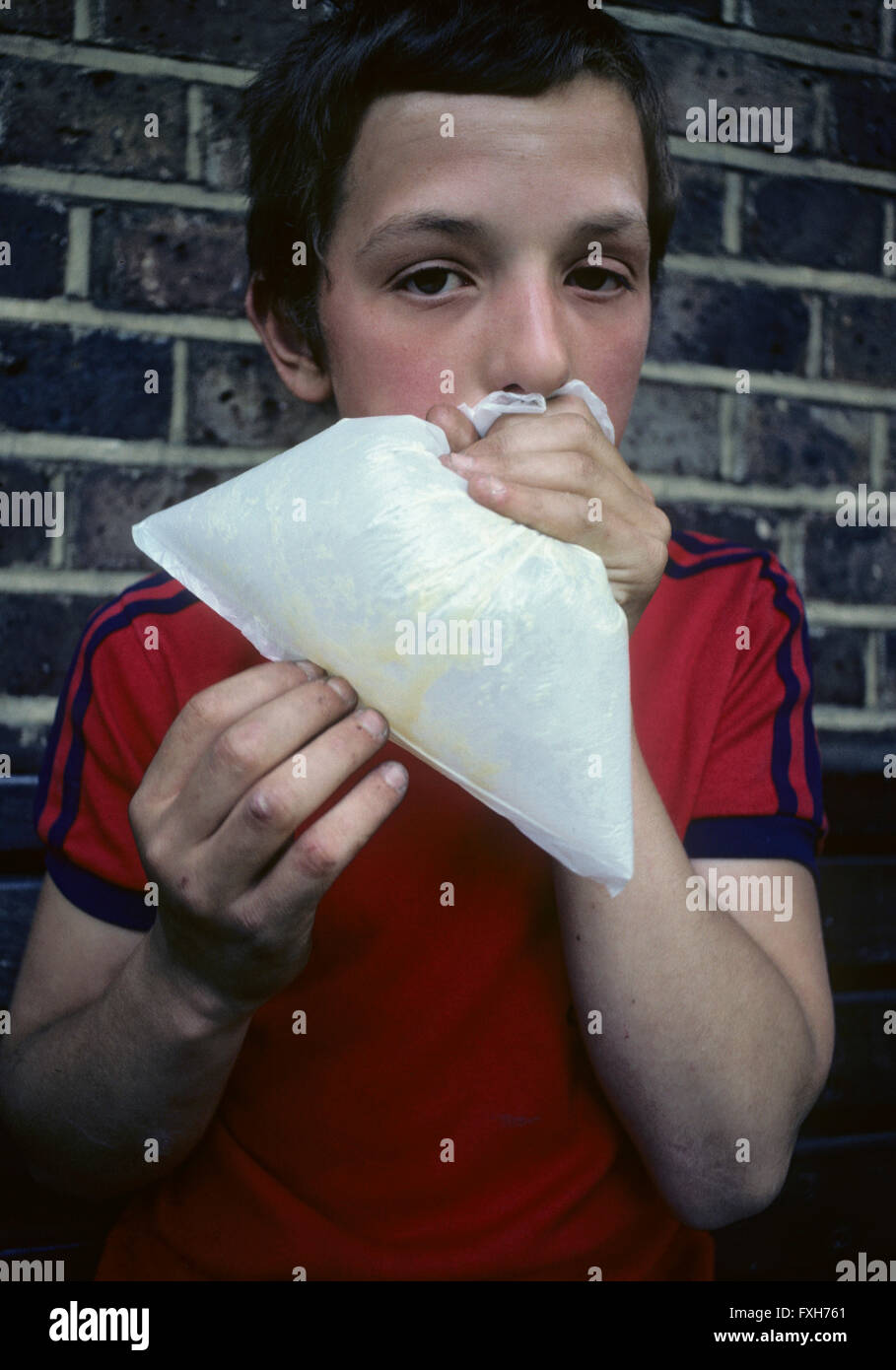 Young boy in South London sniffing glue Stock Photo - Alamy Young boy in South London sniffing glue Stock Photo - Alamy